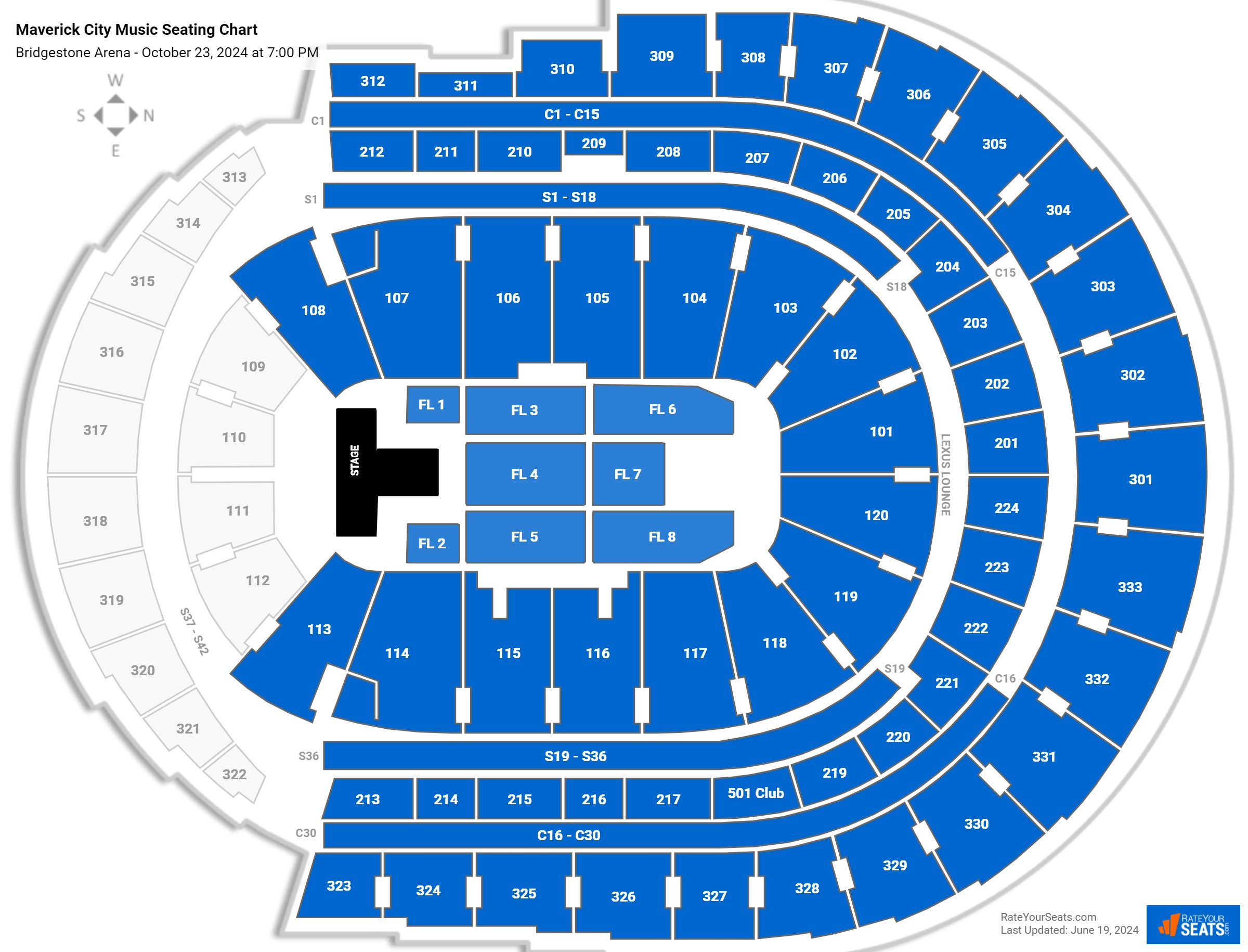 Bridgestone Arena Concert Seating Chart - RateYourSeats.com