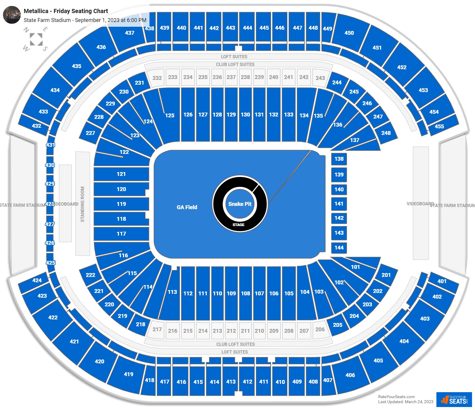 State Farm Stadium Concert Seating Chart - RateYourSeats.com State Farm Stadium Concert Seating Chart - RateYourSeats.com