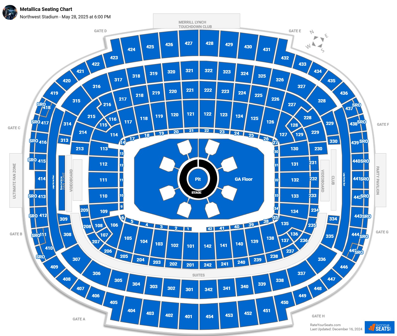 Northwest Stadium Concert Seating Chart - RateYourSeats.com