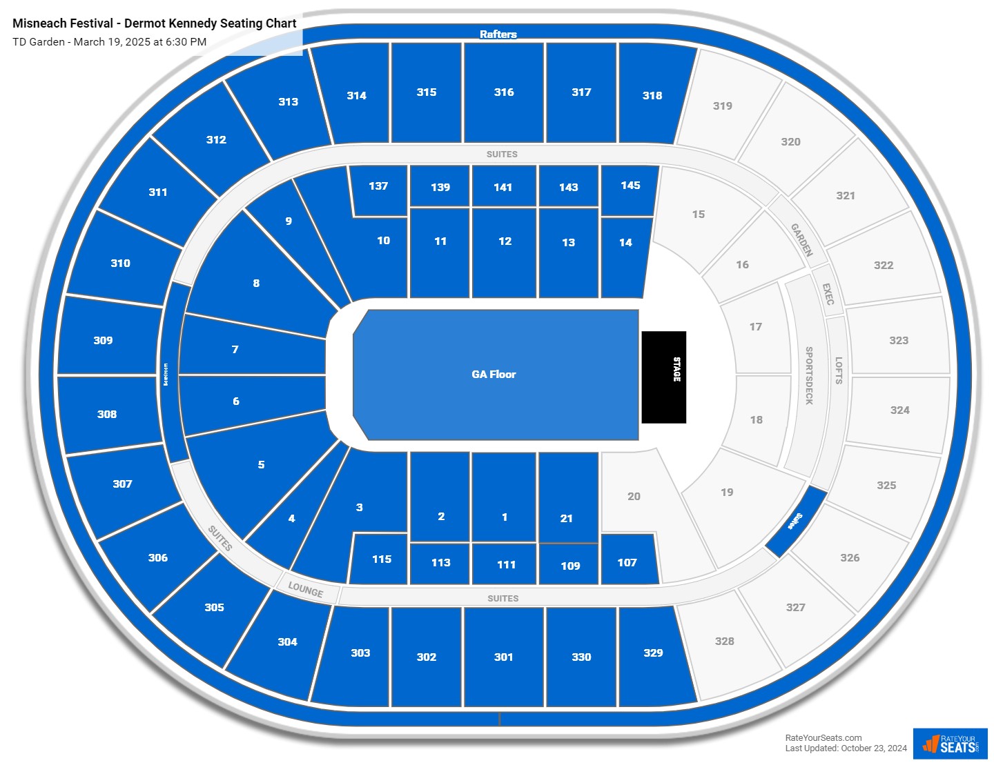 TD Garden Concert Seating Chart - RateYourSeats.com