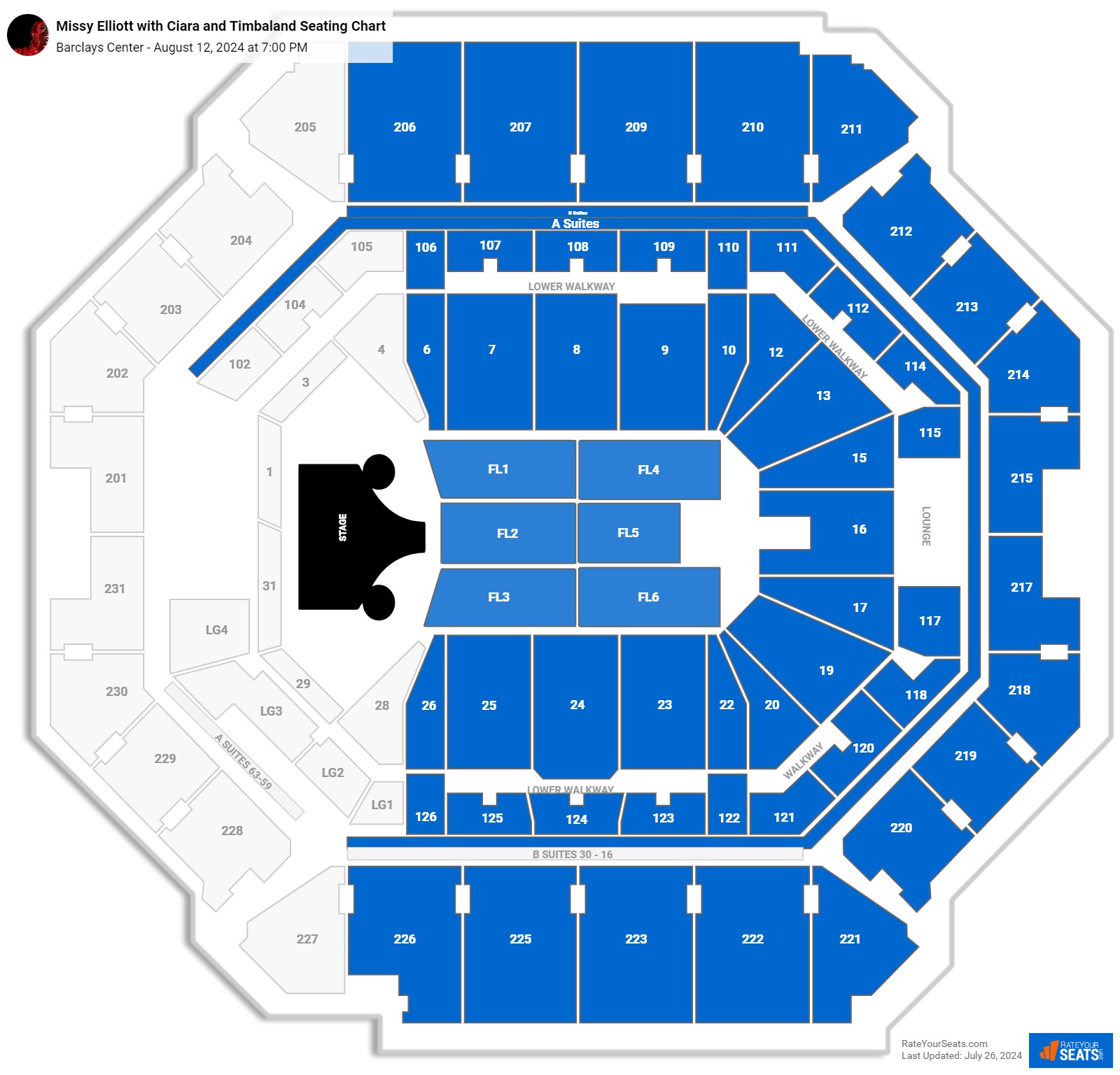 Barclays Center Concert Seating Chart - RateYourSeats.com
