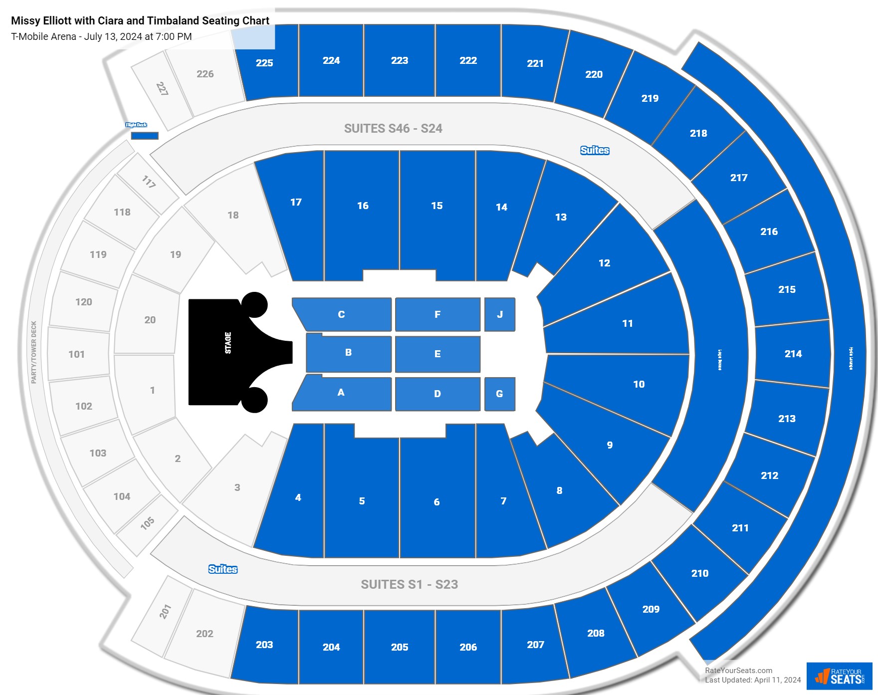 T-Mobile Arena Concert Seating Chart - RateYourSeats.com