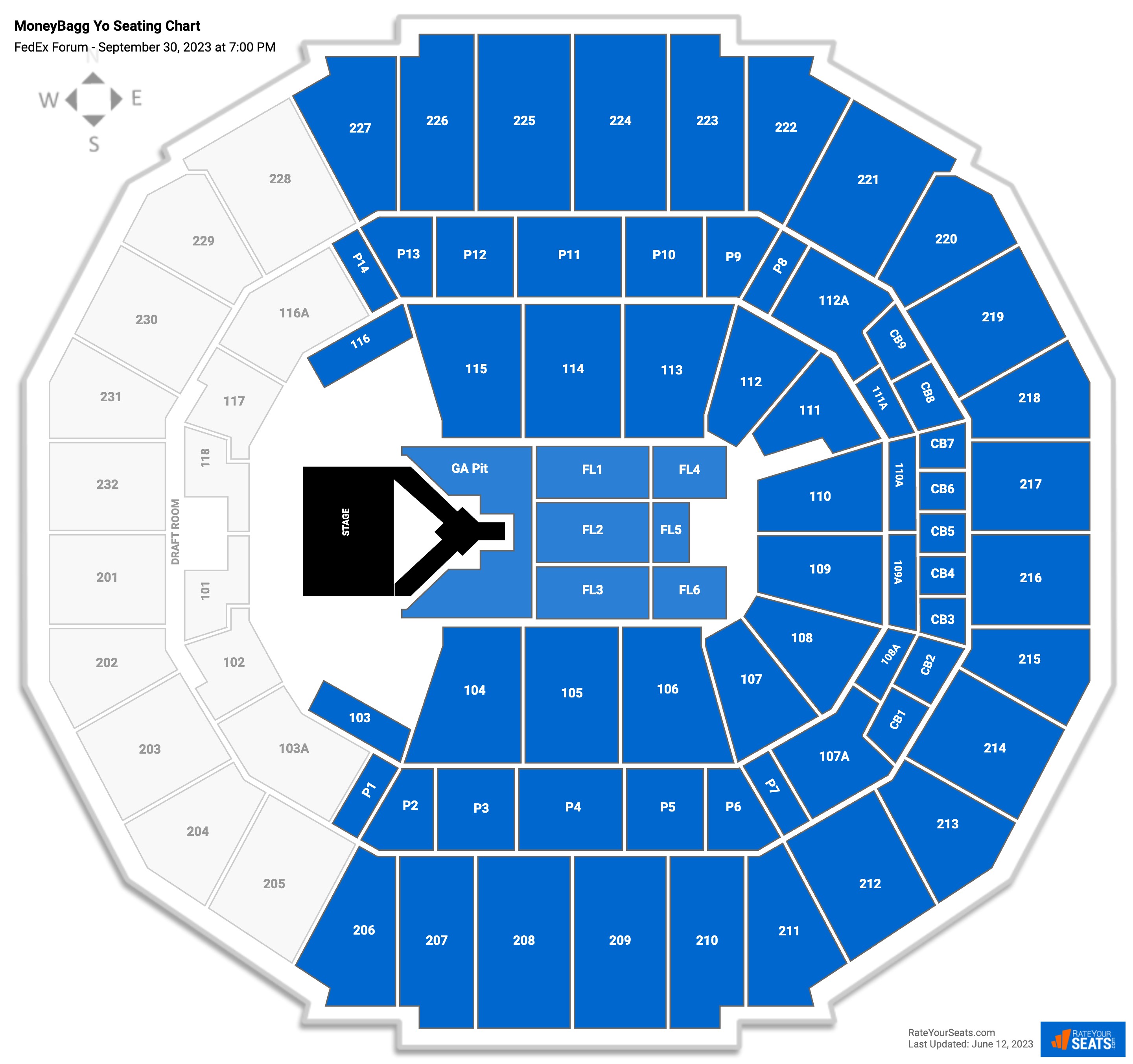 FedEx Forum Concert Seating Chart - RateYourSeats.com