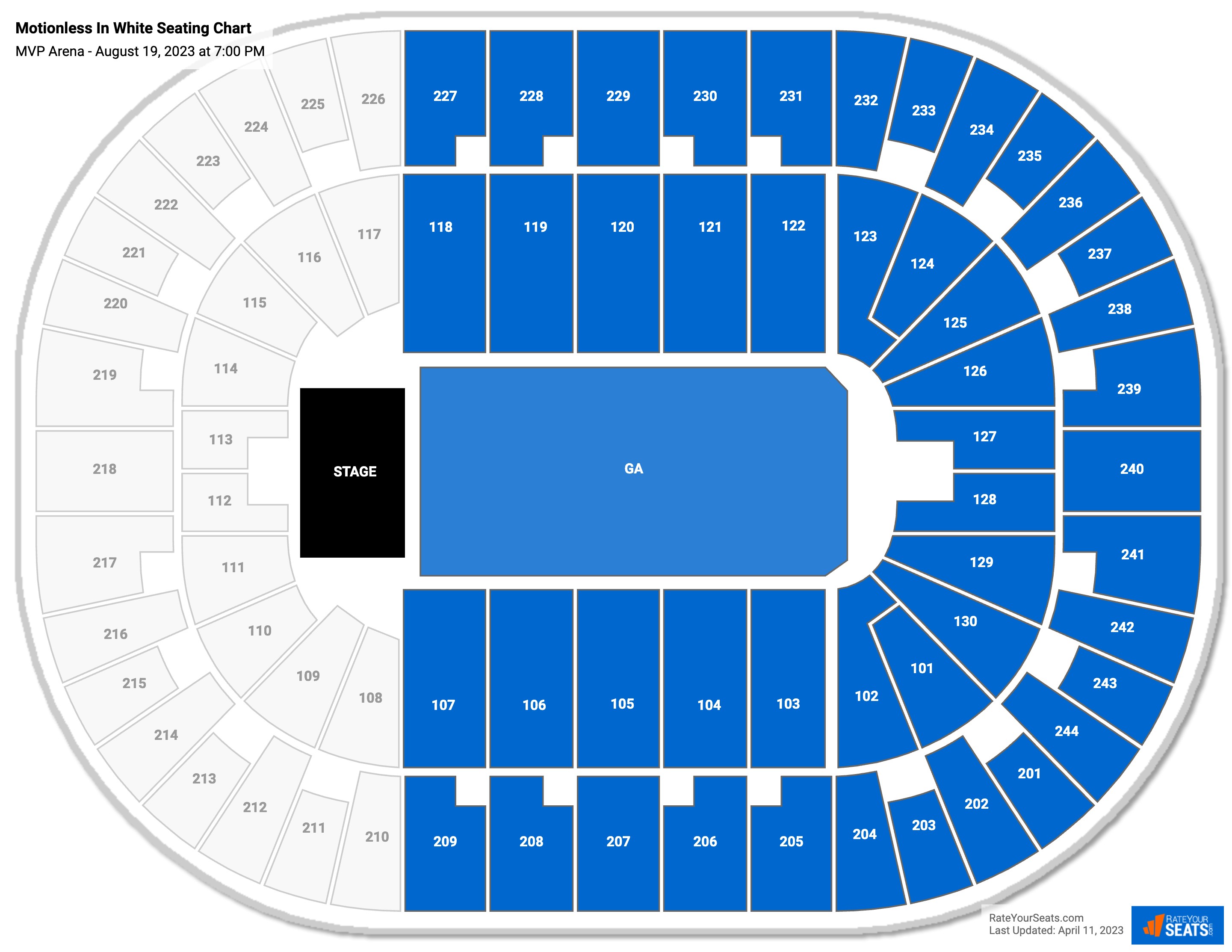 MVP Arena Concert Seating Chart - RateYourSeats.com
