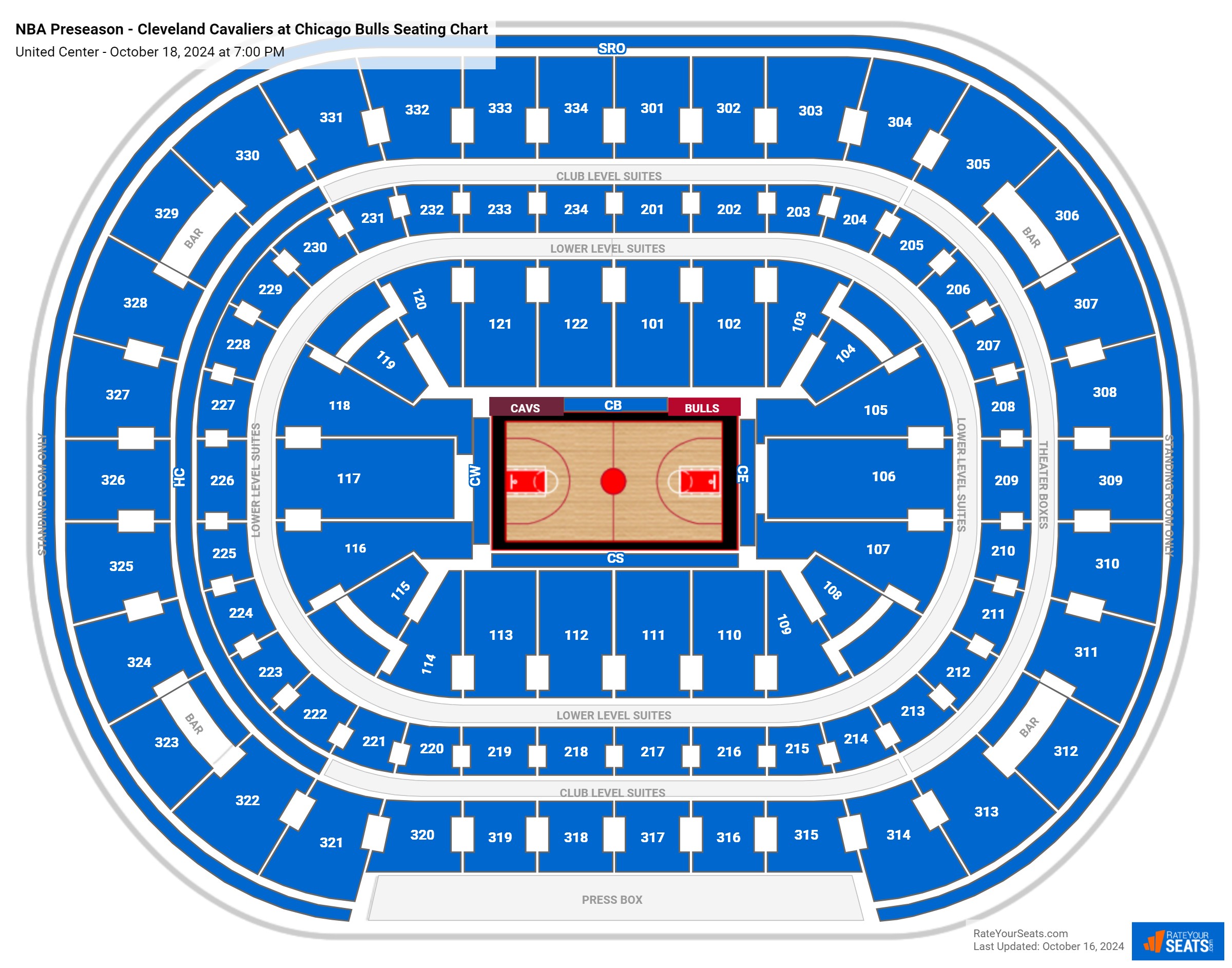 United Center Concert Seating Chart - RateYourSeats.com