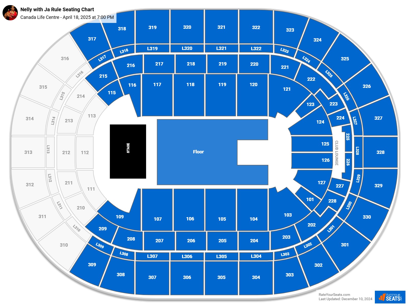 Canada Life Centre Concert Seating Chart - RateYourSeats.com