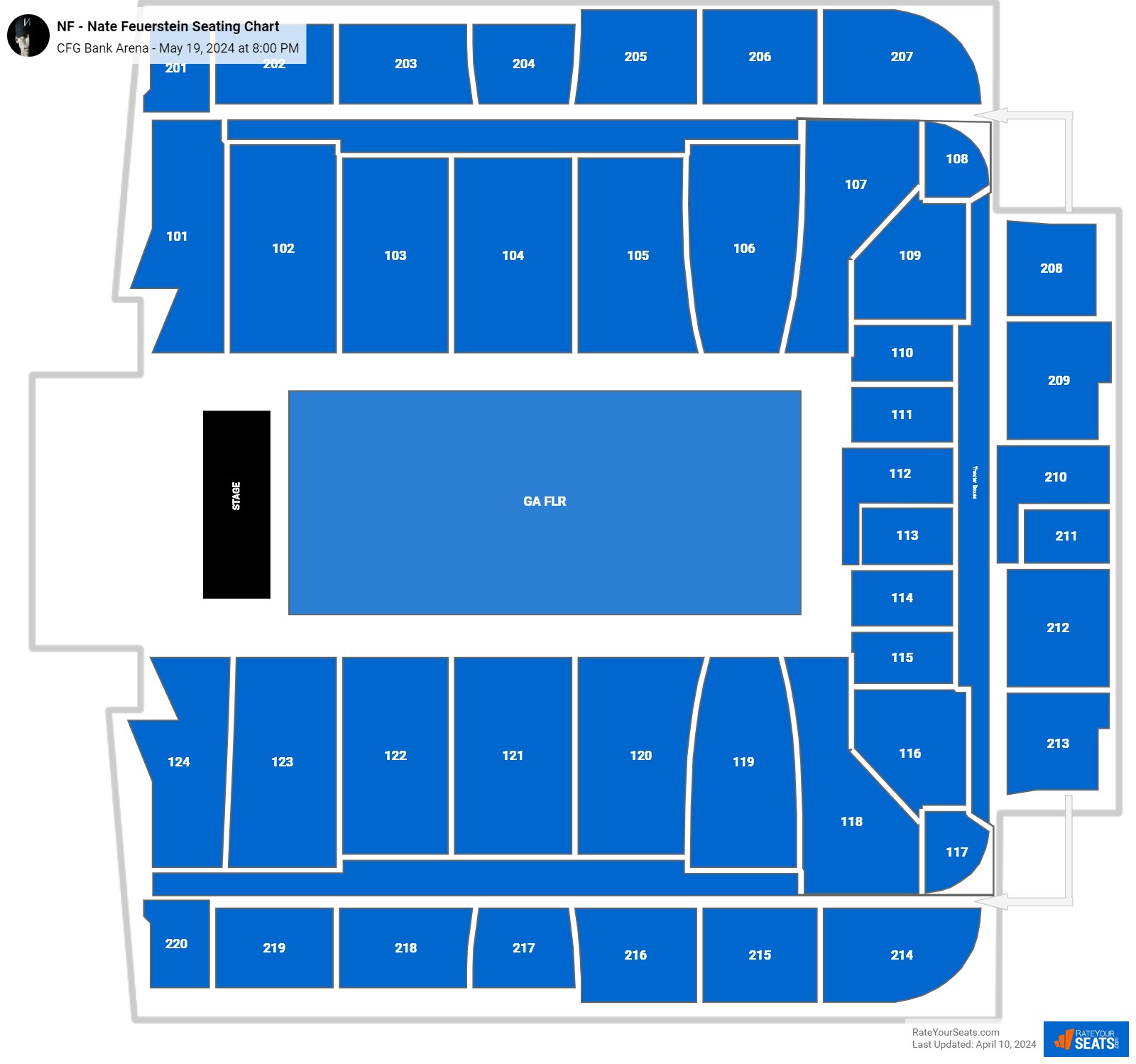 CFG Bank Arena Seating Chart - RateYourSeats.com