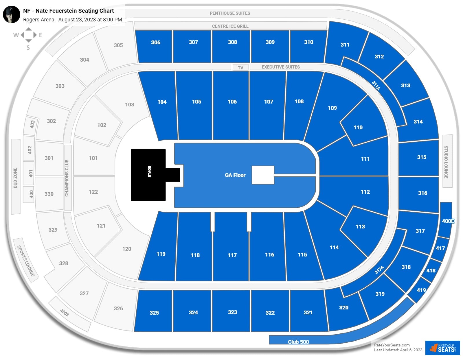 Rogers Arena Concert Seating Chart - RateYourSeats.com