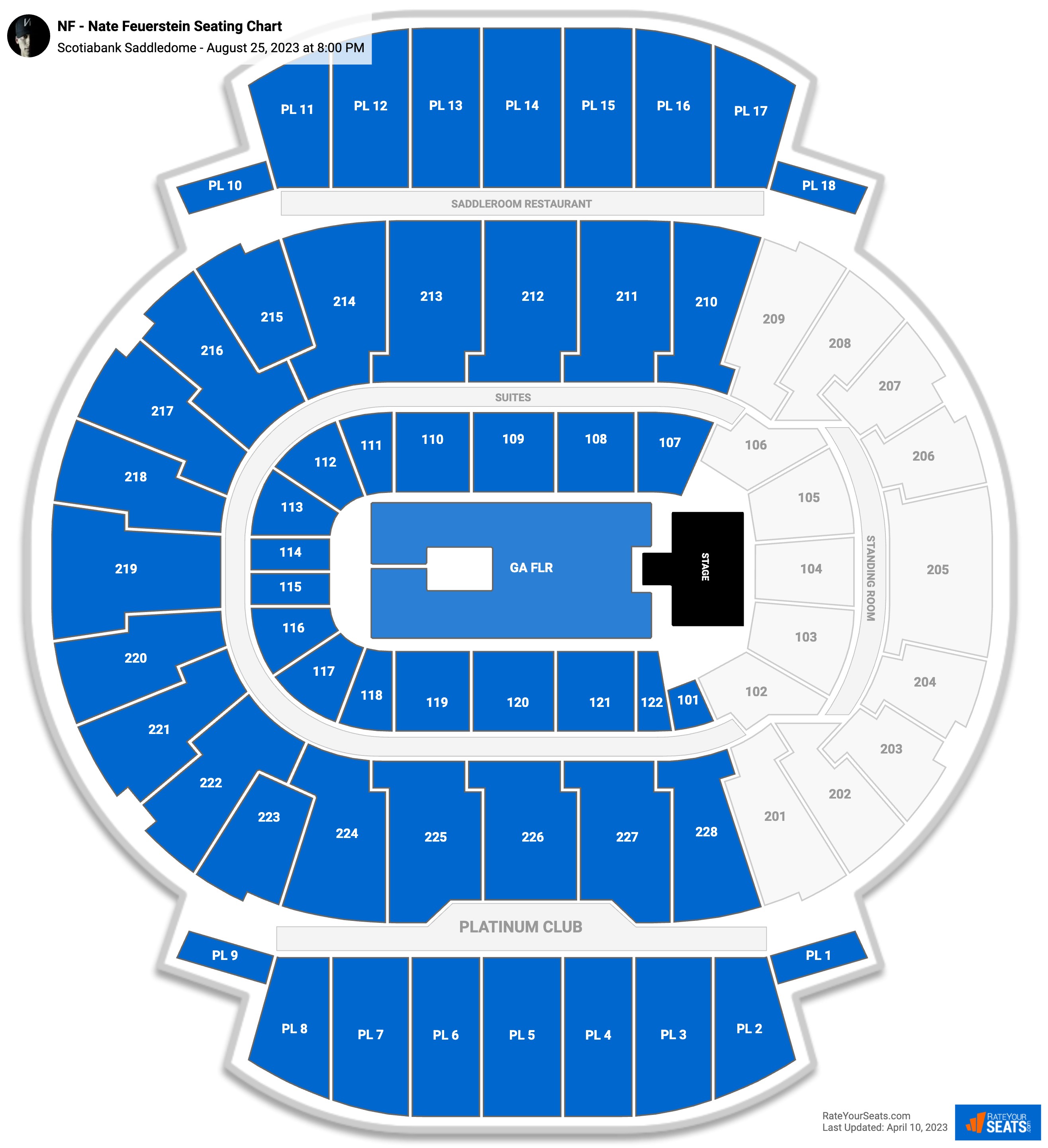 Scotiabank Saddledome Concert Seating Chart - RateYourSeats.com
