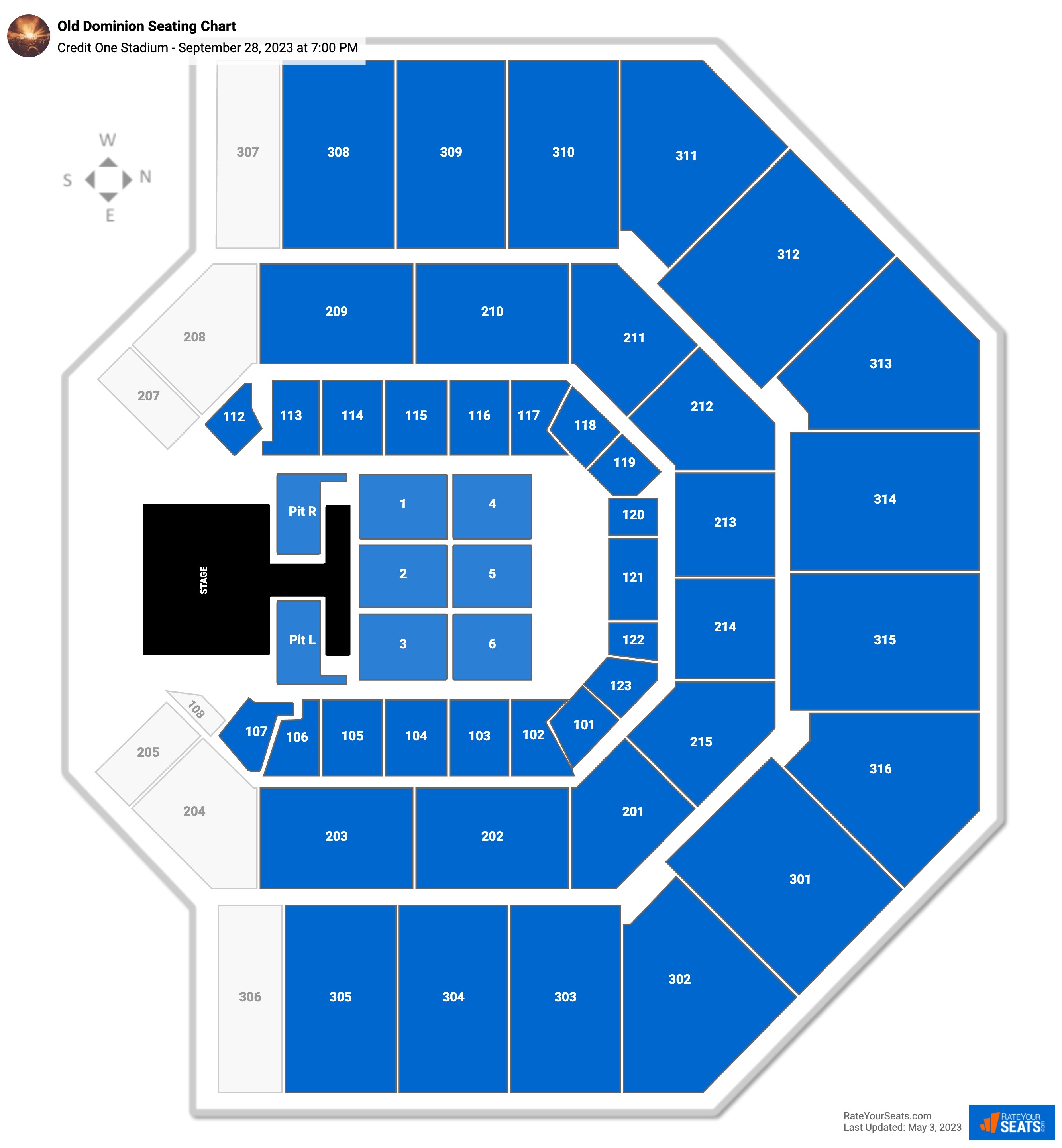 Credit One Stadium Seating Chart - RateYourSeats.com