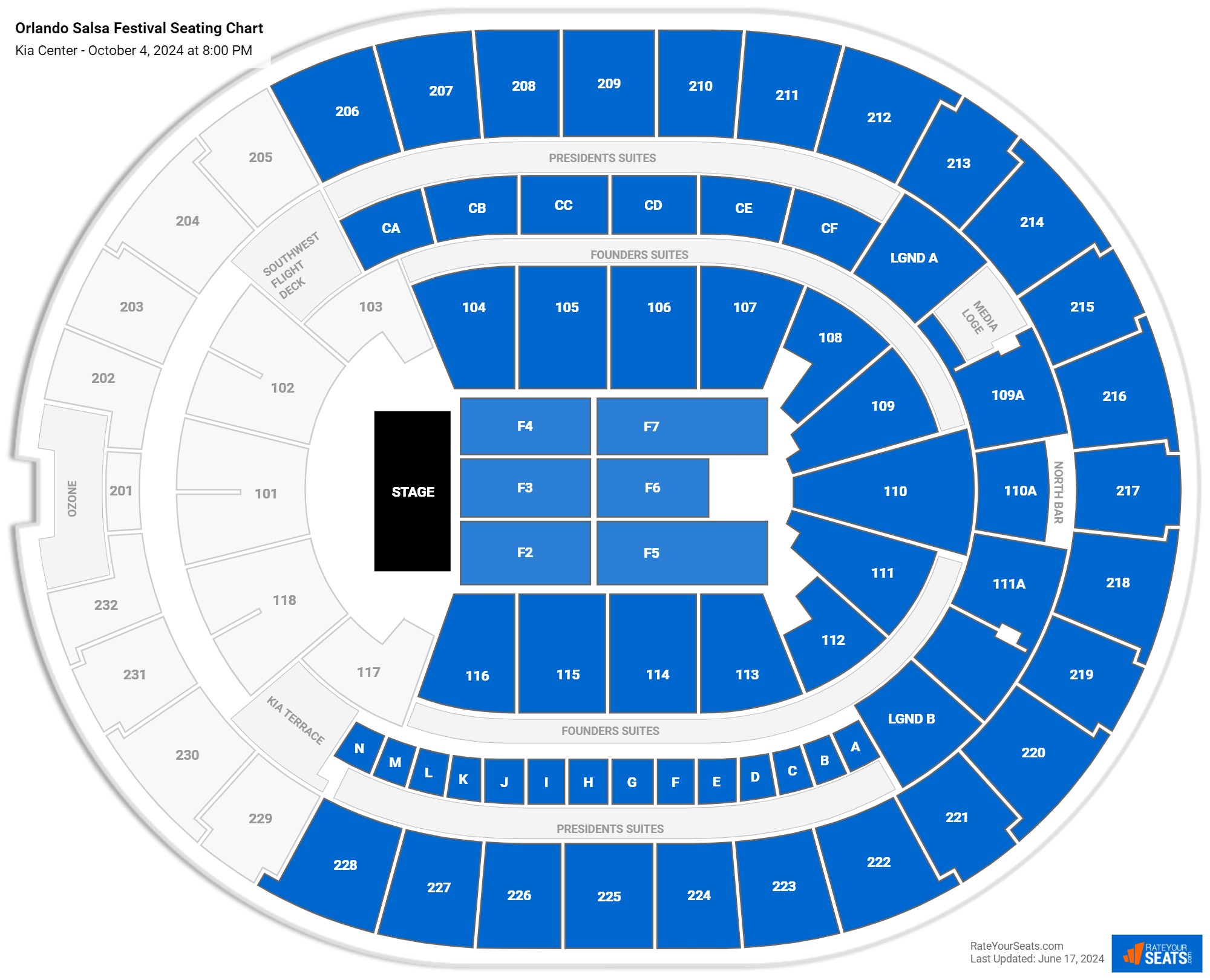 Kia Center Concert Seating Chart - RateYourSeats.com
