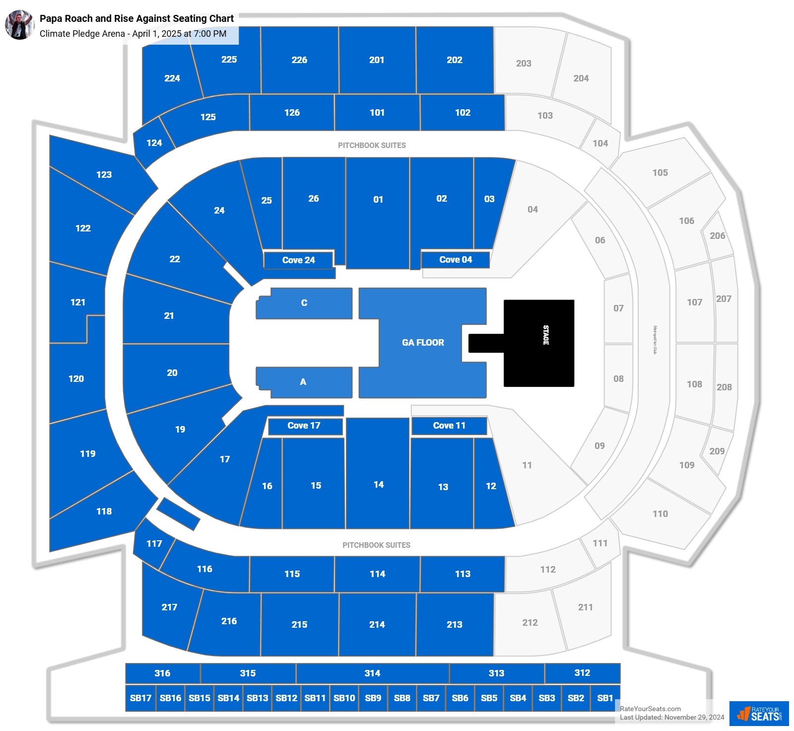 Climate Pledge Arena Concert Seating Chart - RateYourSeats.com