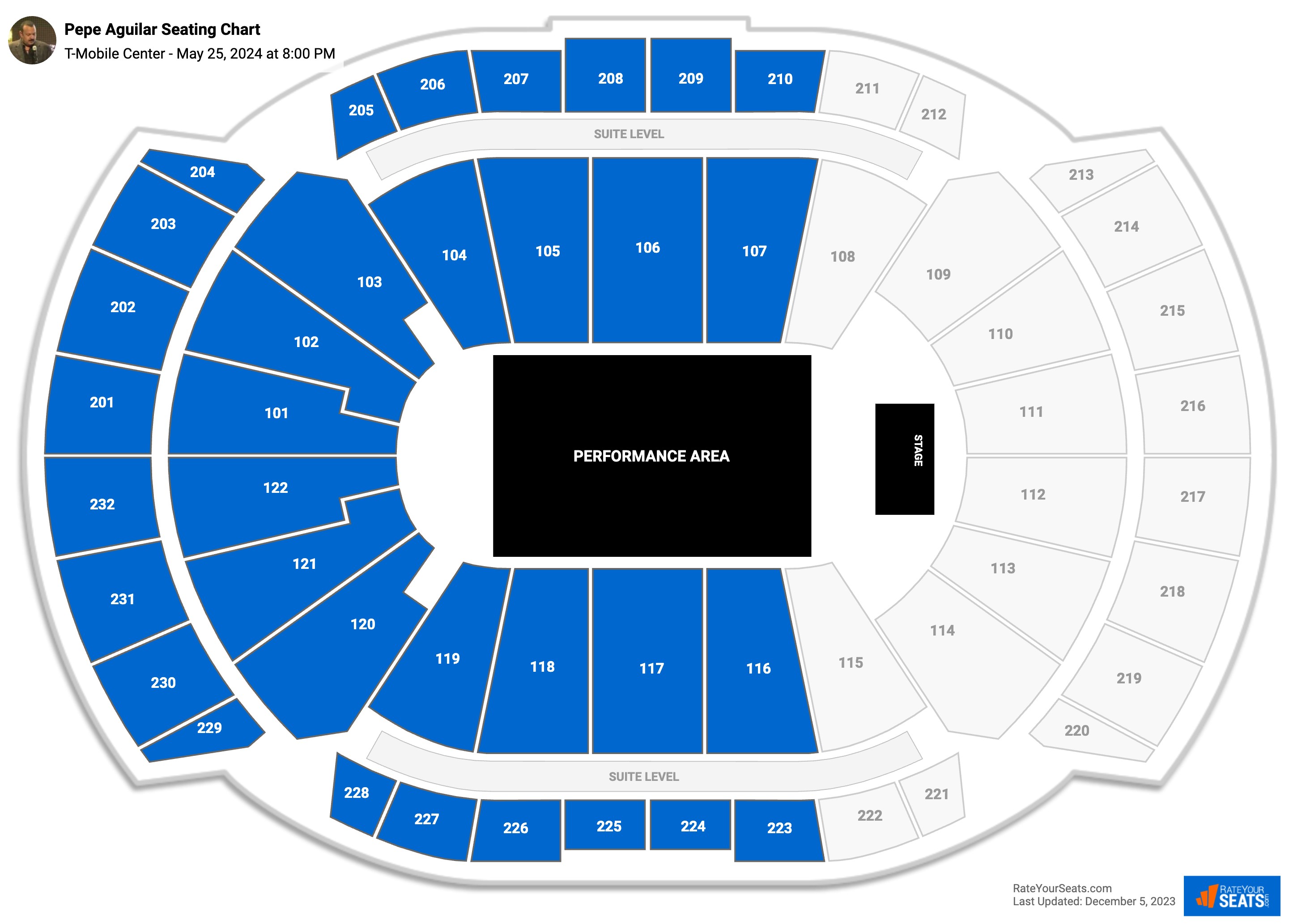 T-Mobile Center Concert Seating Chart - RateYourSeats.com
