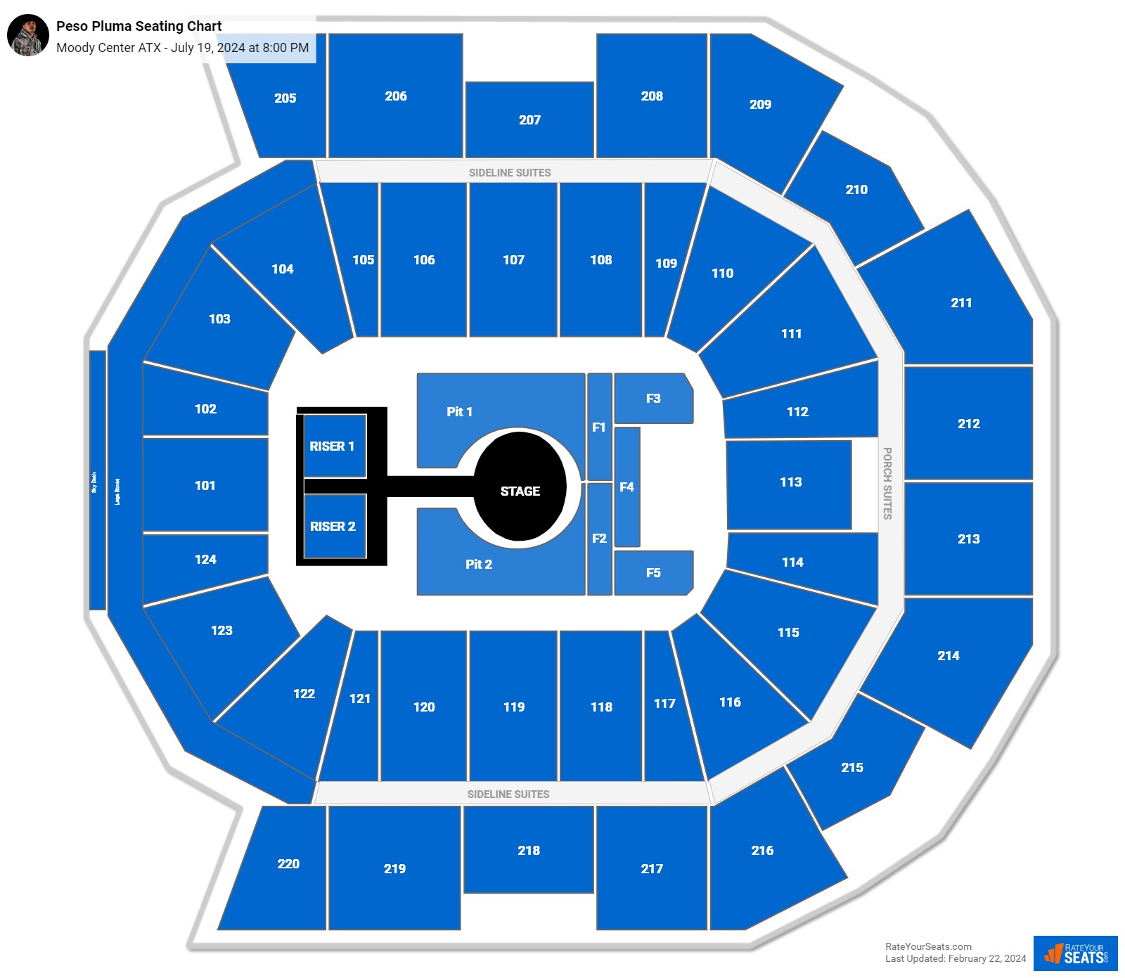 Moody Center ATX Concert Seating Chart - RateYourSeats.com