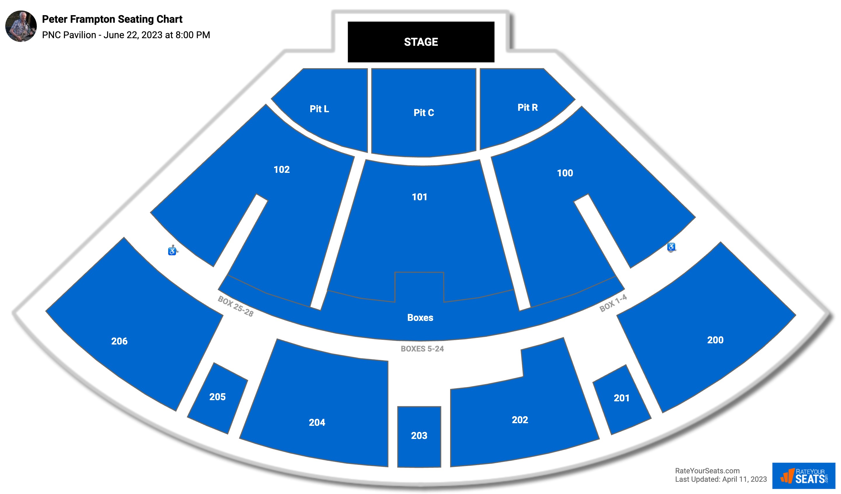 PNC Pavilion Seating Chart - RateYourSeats.com