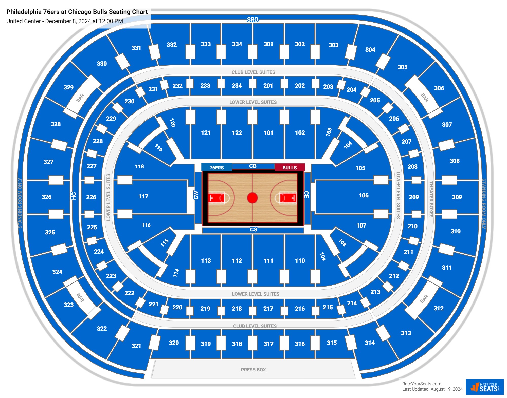 United Center Concert Seating Chart - RateYourSeats.com