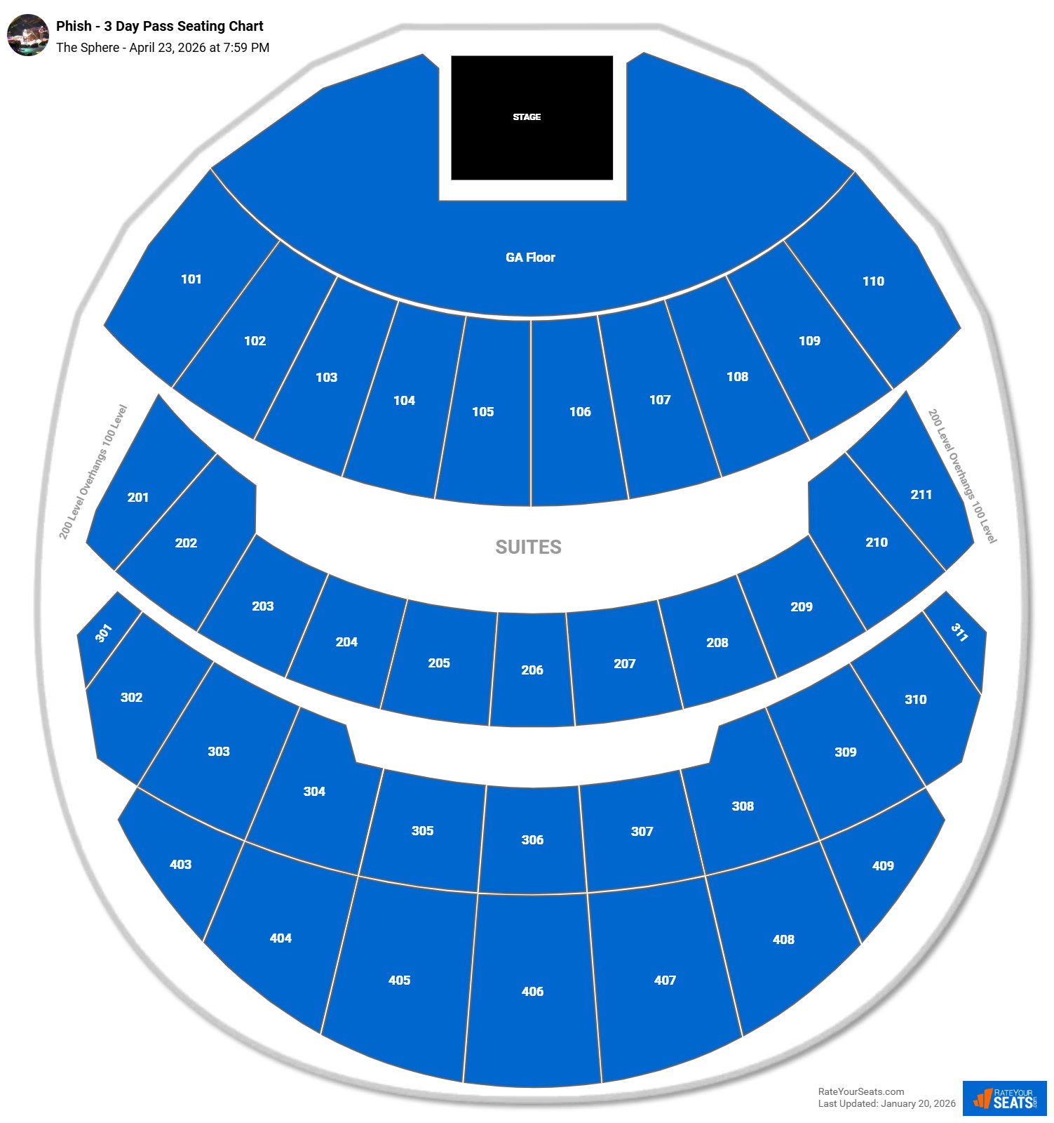 The Sphere Seating Chart - RateYourSeats.com