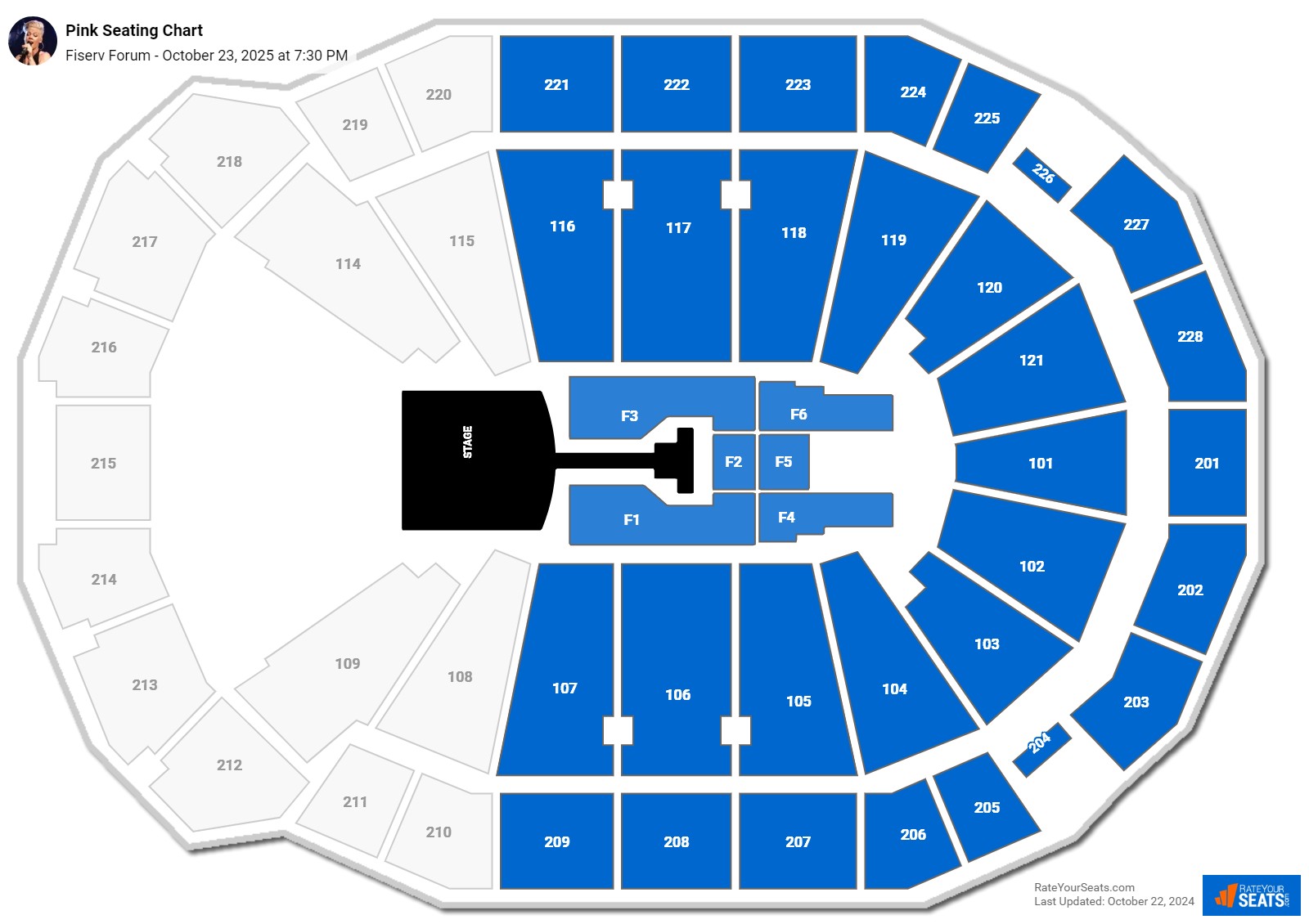 Fiserv Forum Concert Seating Chart - RateYourSeats.com