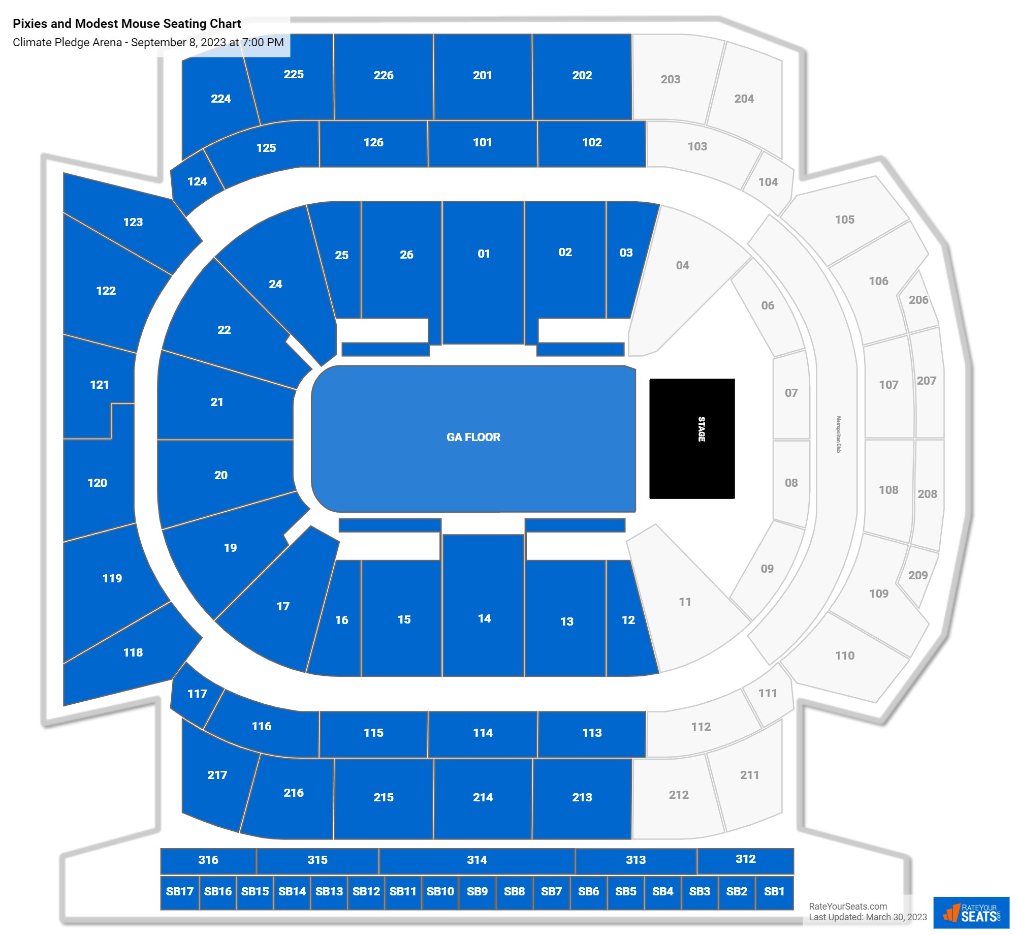 Climate Pledge Arena Concert Seating Chart - RateYourSeats.com