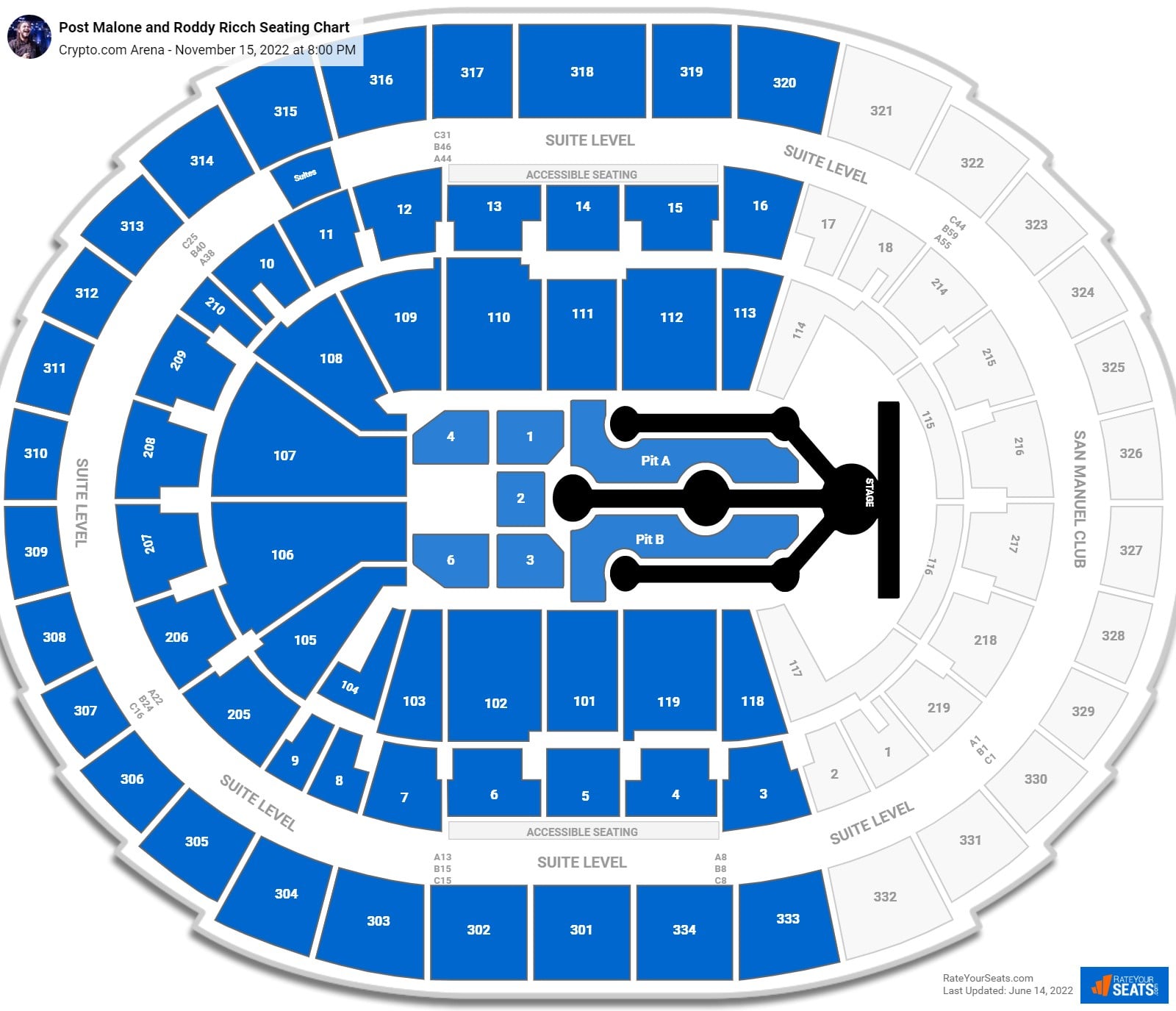 Crypto.com Arena Concert Seating Chart - RateYourSeats.com