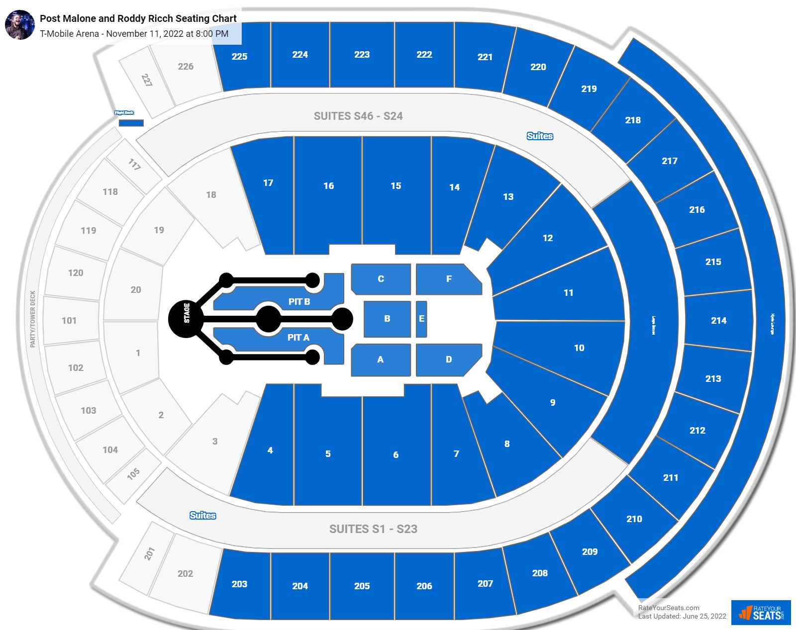 T-Mobile Arena Concert Seating Chart - RateYourSeats.com