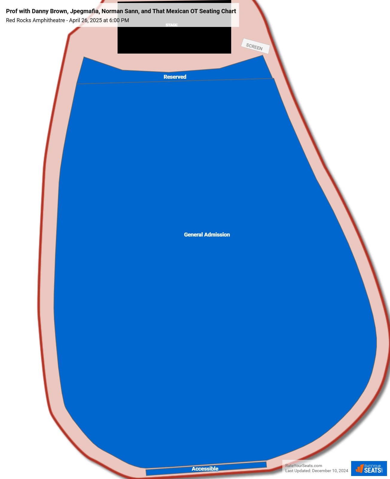 Red Rocks Amphitheatre Seating Chart - RateYourSeats.com