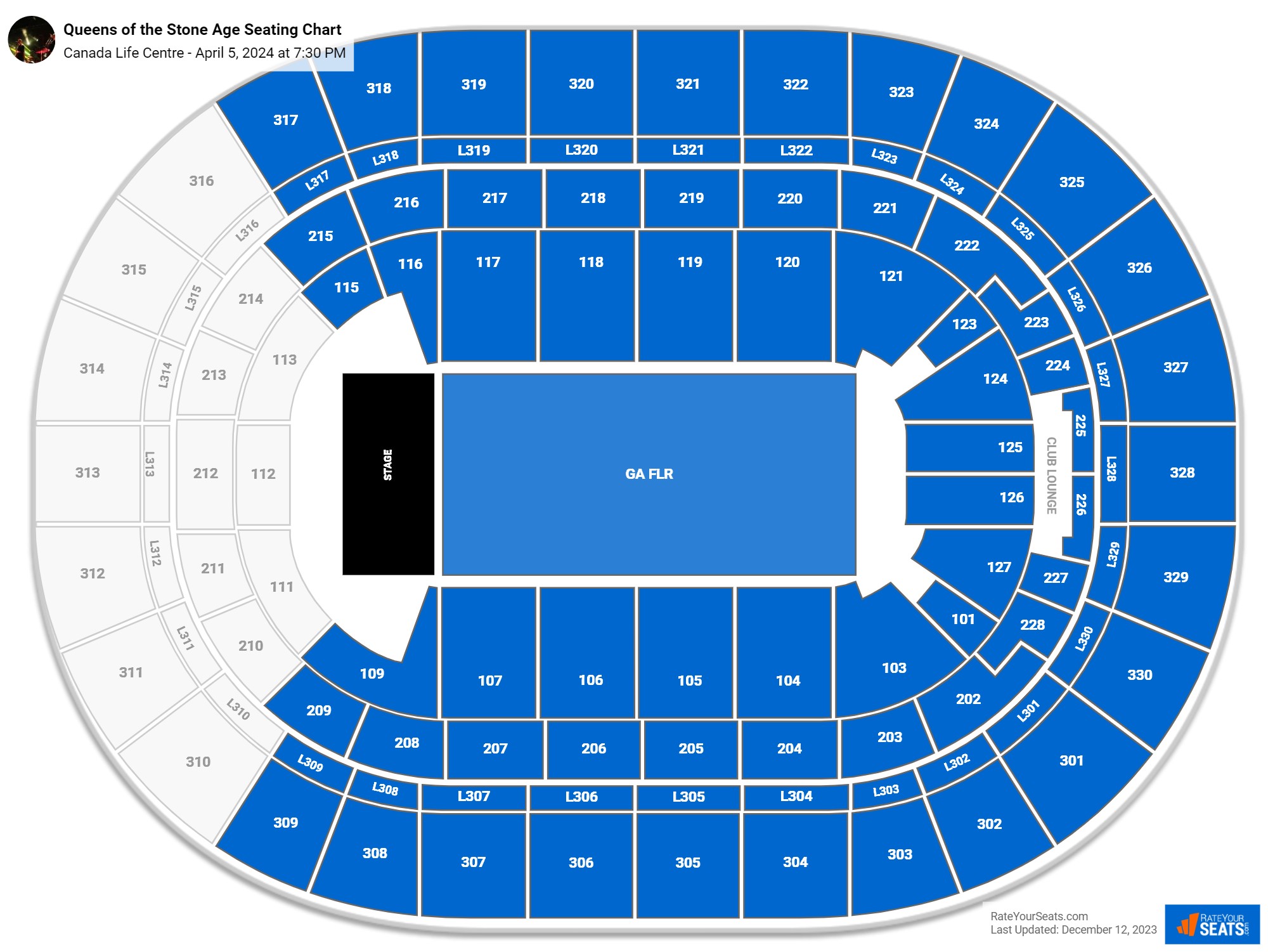 Canada Life Centre Concert Seating Chart - RateYourSeats.com