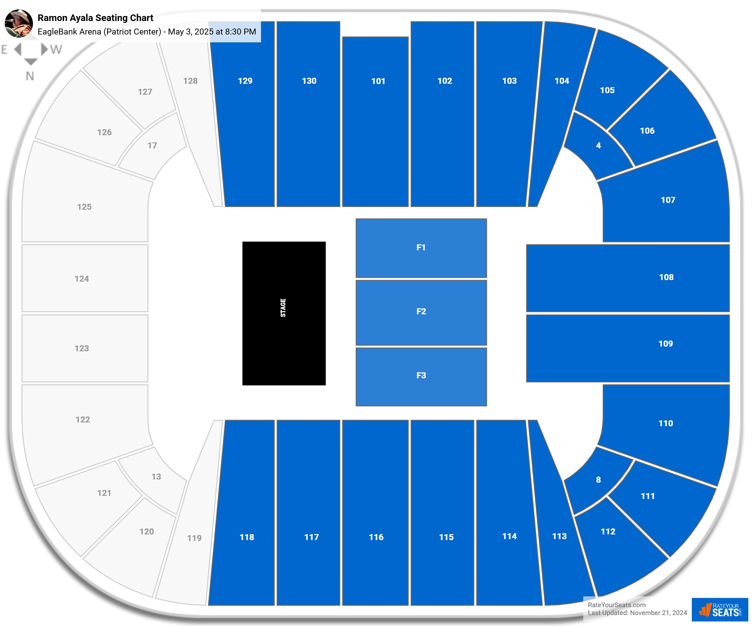 EagleBank Arena Seating Chart - RateYourSeats.com