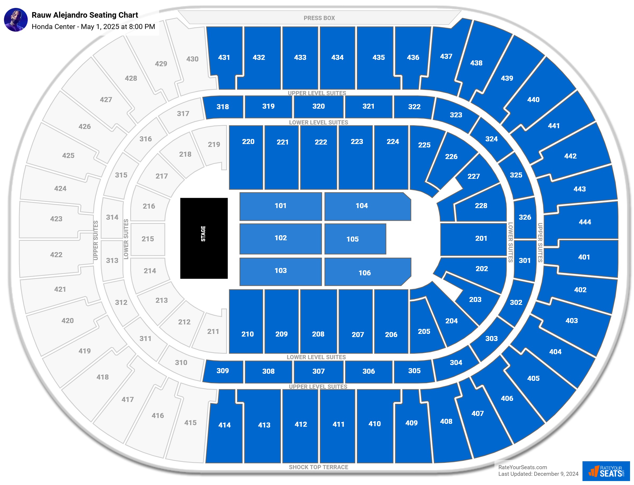 Honda Center Concert Seating Chart - RateYourSeats.com