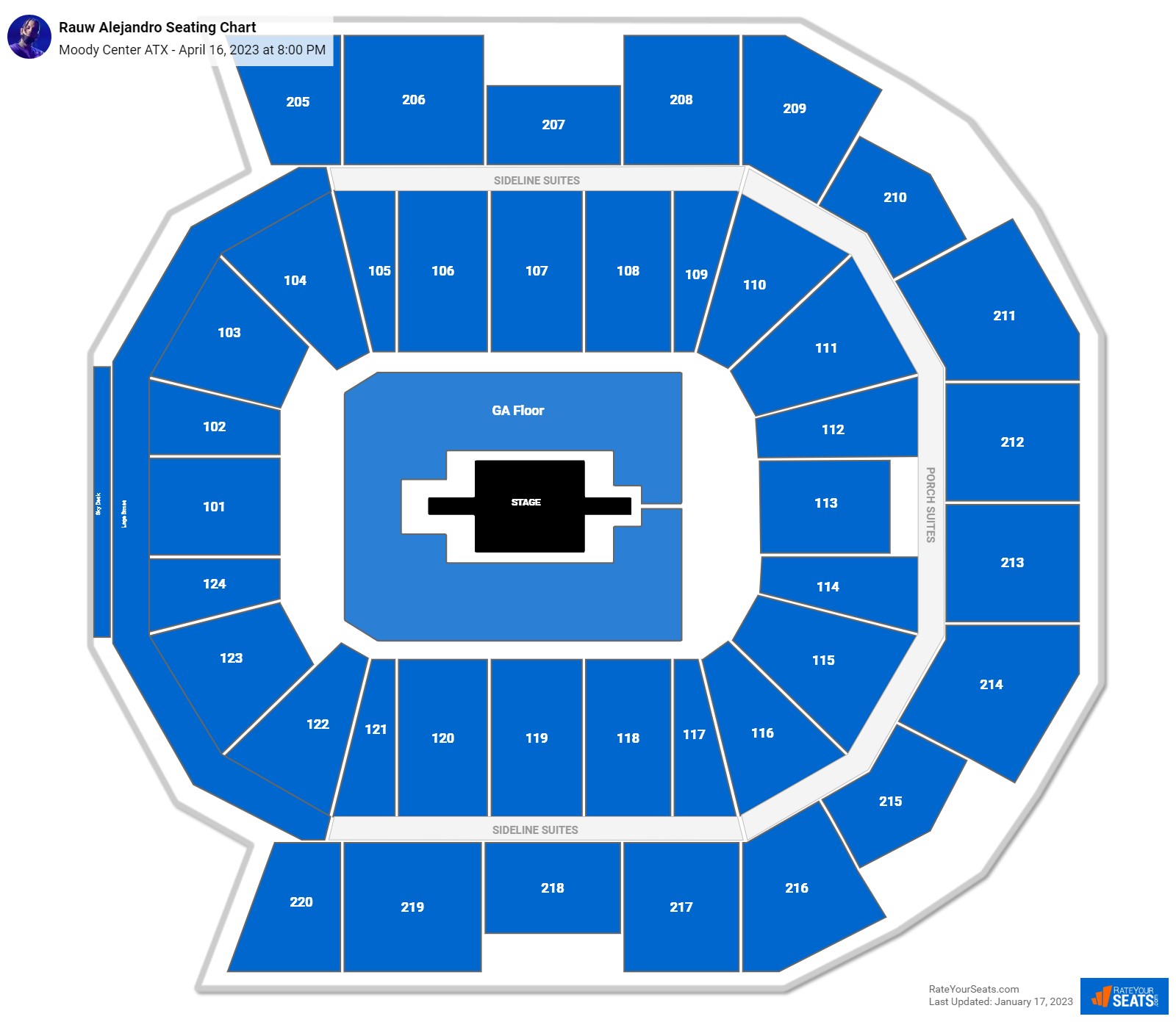 Moody Center ATX Concert Seating Chart - RateYourSeats.com