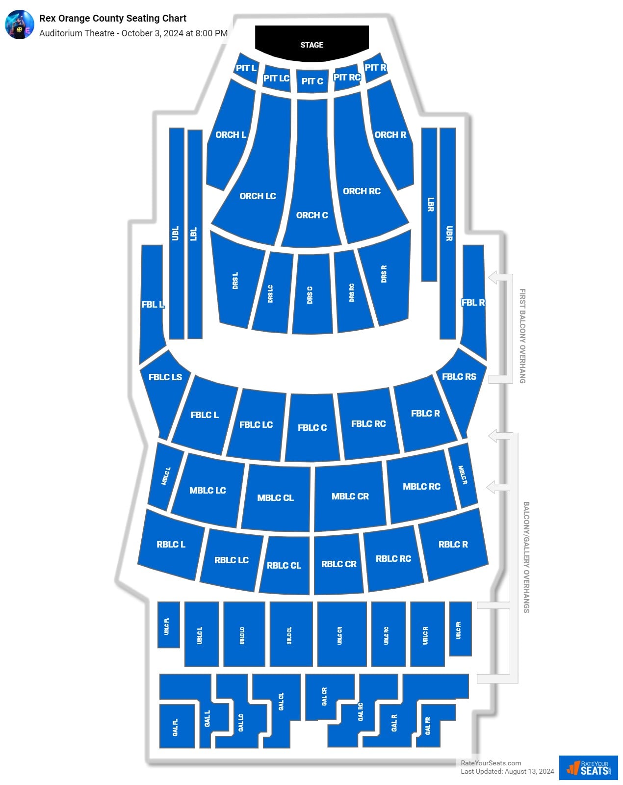 Auditorium Theatre Seating Chart - RateYourSeats.com