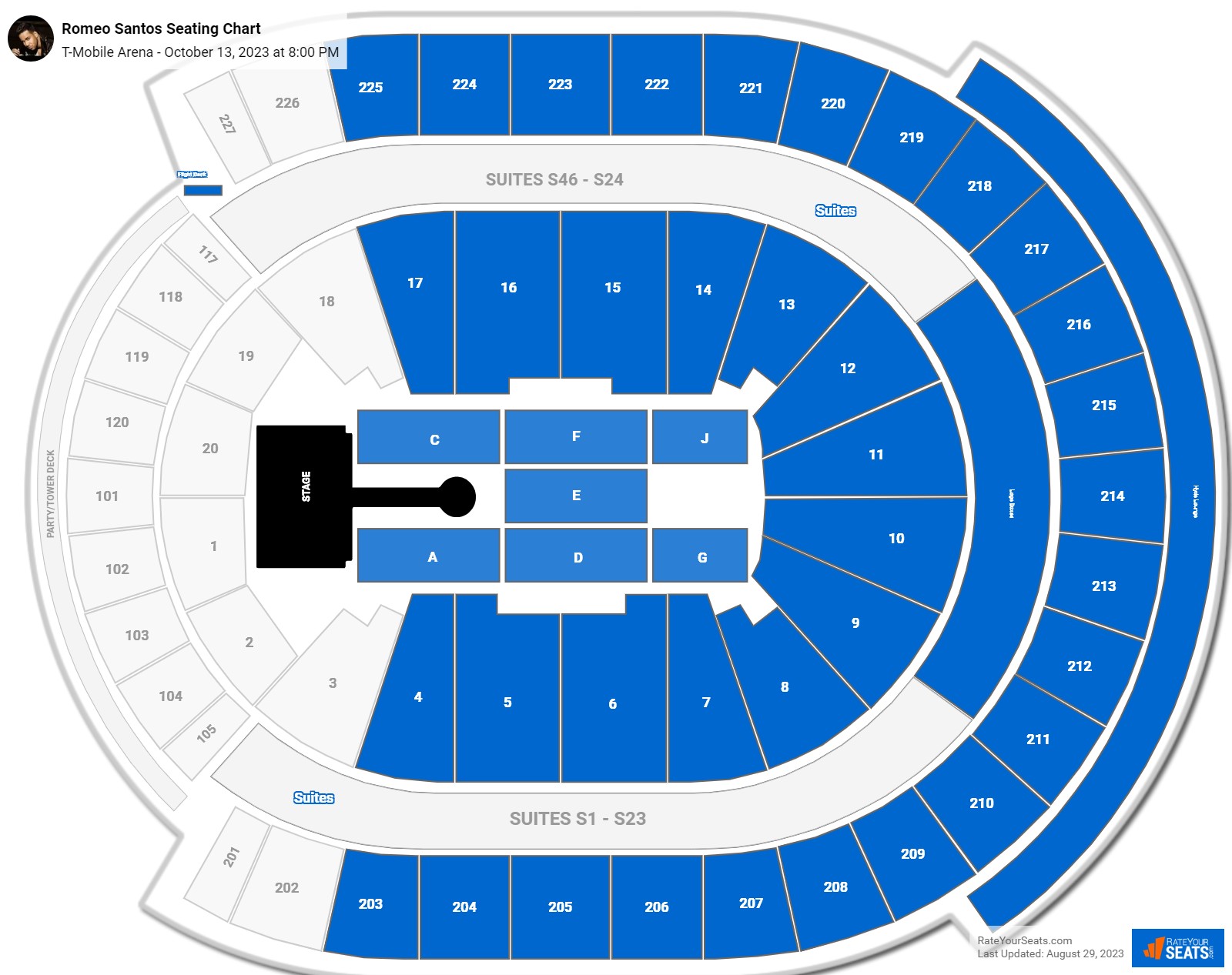 T-Mobile Arena Concert Seating Chart - RateYourSeats.com