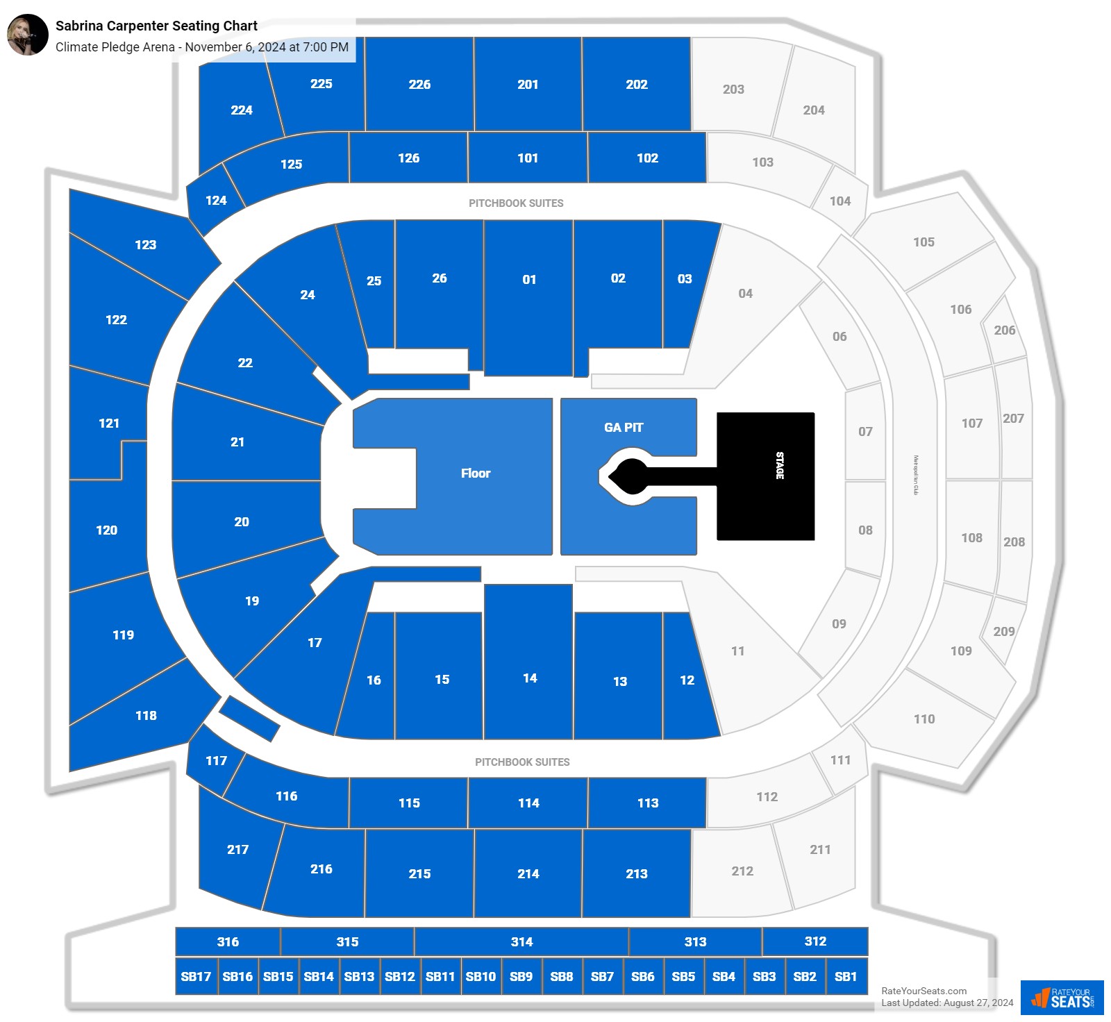 Climate Pledge Arena Concert Seating Chart - RateYourSeats.com