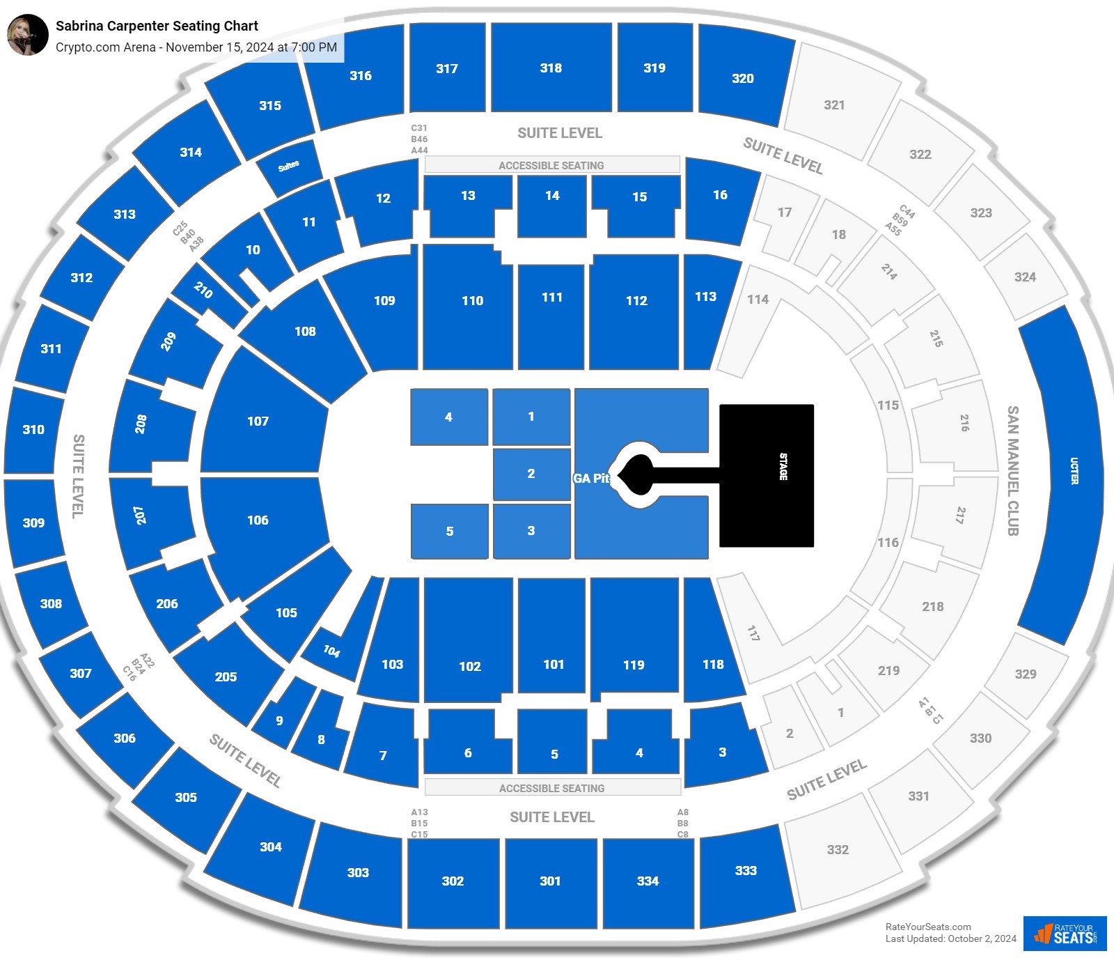 Crypto.com Arena Concert Seating Chart - RateYourSeats.com