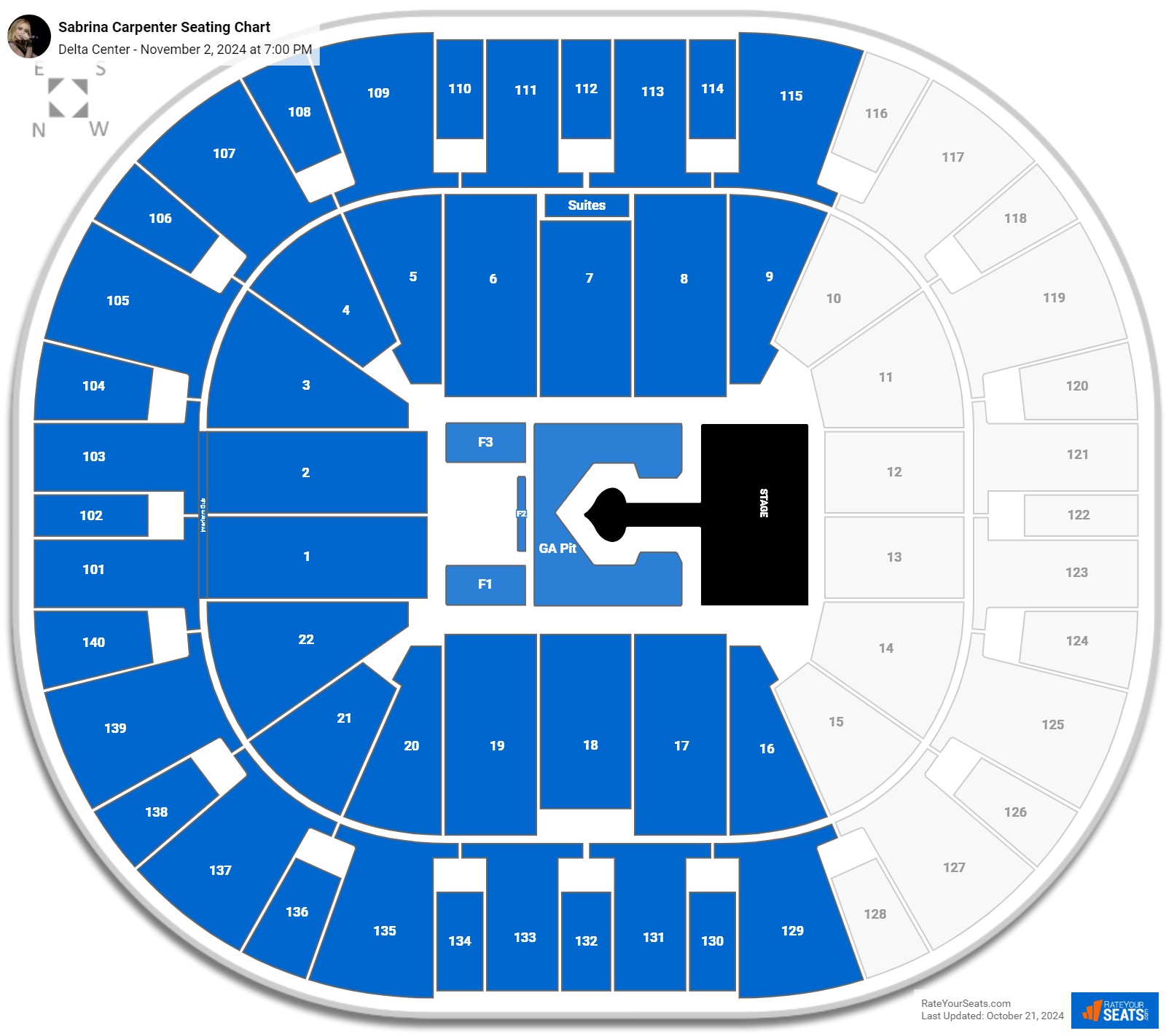 Delta Center Concert Seating Chart - RateYourSeats.com