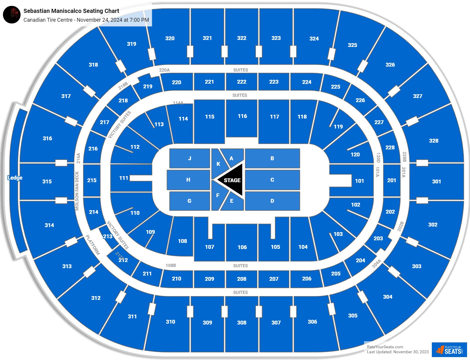 Canadian Tire Centre Concert Seating Chart - RateYourSeats.com
