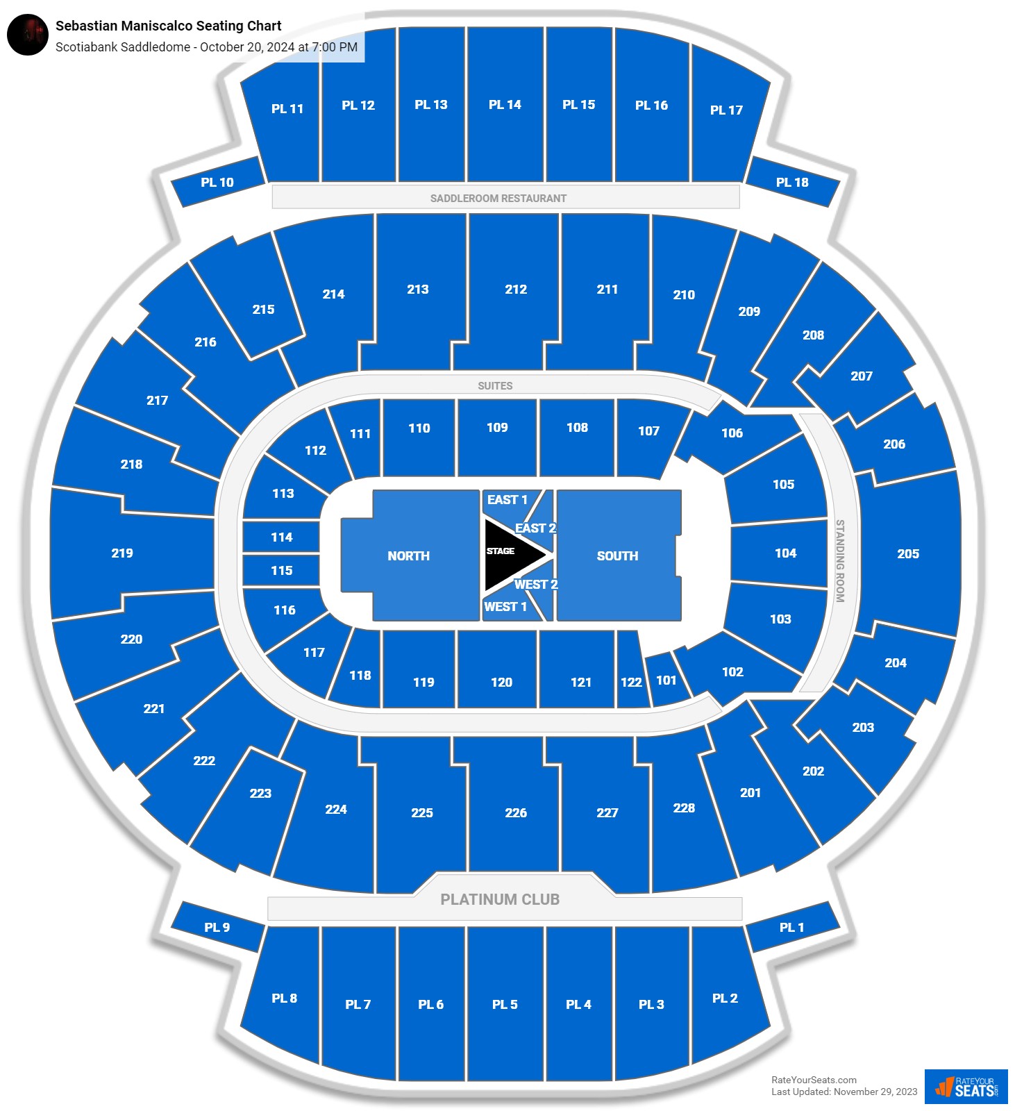 Scotiabank Saddledome Concert Seating Chart - RateYourSeats.com