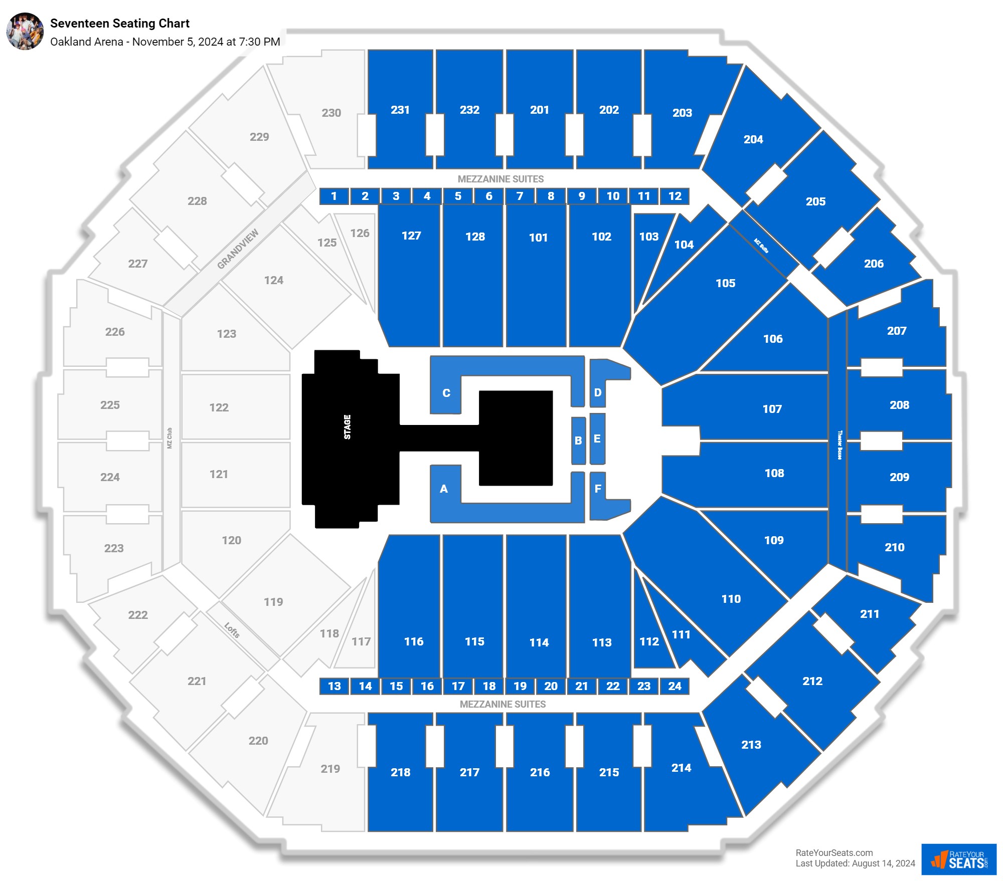 Oakland Arena Seating Chart - RateYourSeats.com