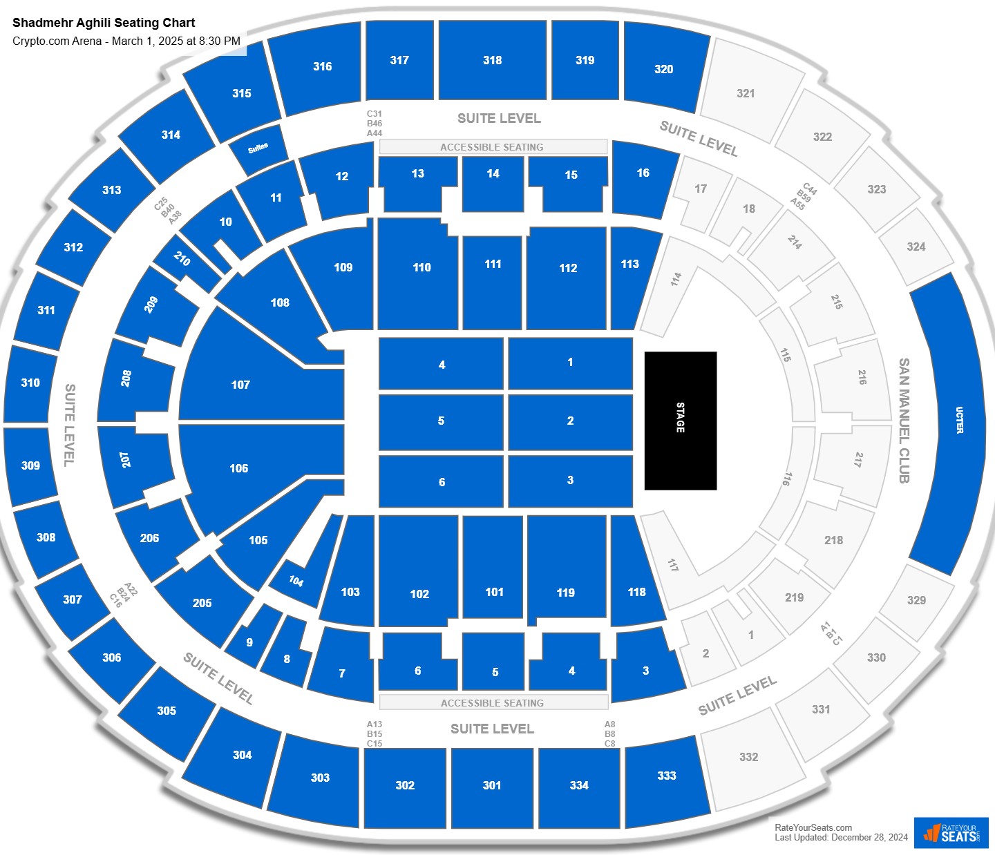 Crypto.com Arena Concert Seating Chart - RateYourSeats.com