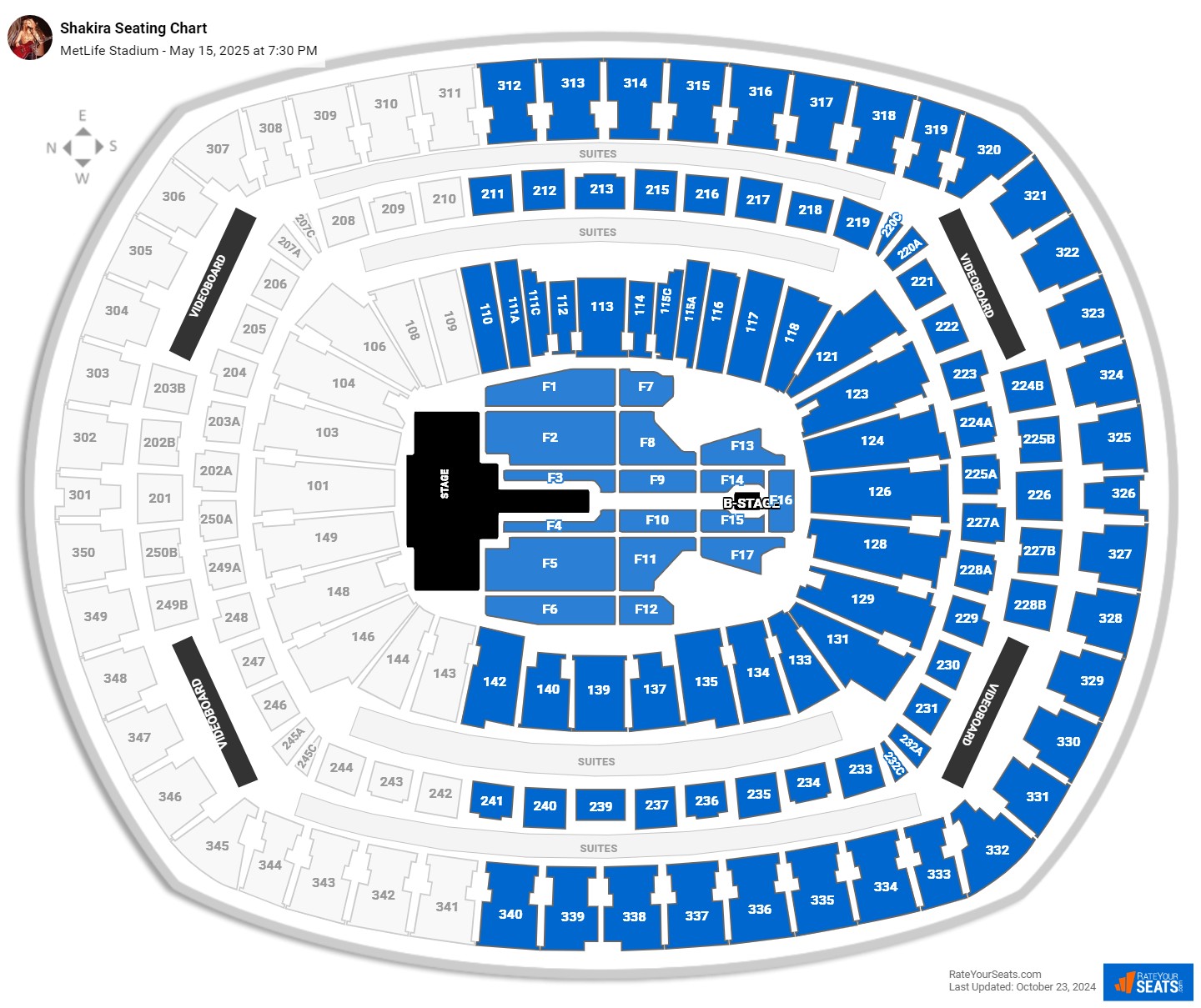 MetLife Stadium Concert Seating Chart - RateYourSeats.com