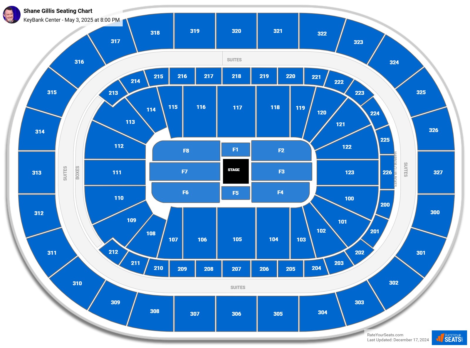KeyBank Center Concert Seating Chart - RateYourSeats.com