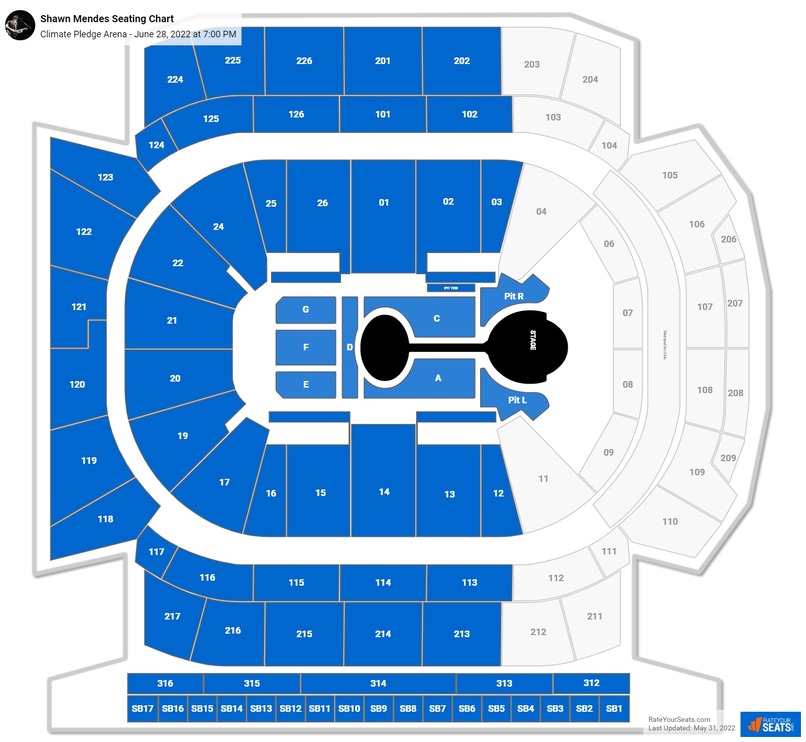 Climate Pledge Arena Concert Seating Chart - RateYourSeats.com