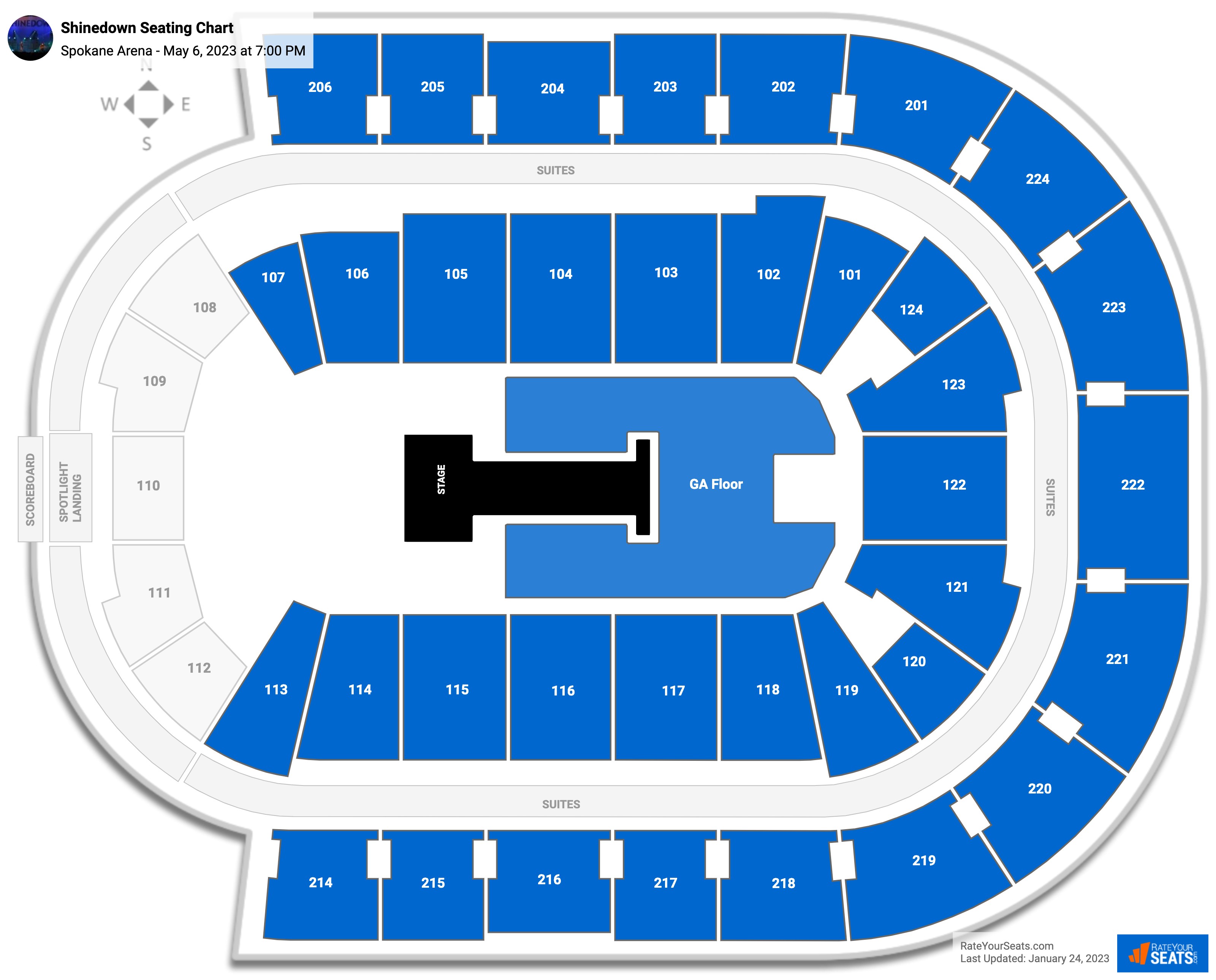 Spokane Arena Concert Seating Chart - RateYourSeats.com