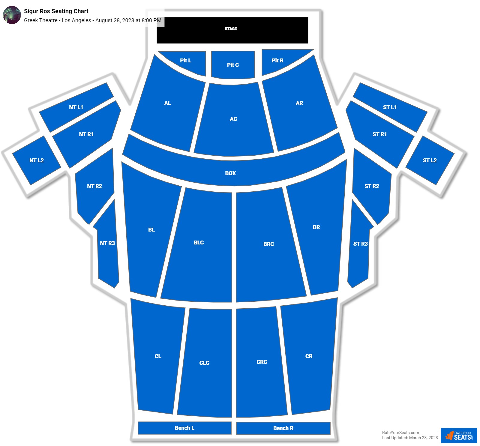 Greek Theatre - Los Angeles Seating Chart - RateYourSeats.com Greek Theatre - Los Angeles Seating Chart - RateYourSeats.com