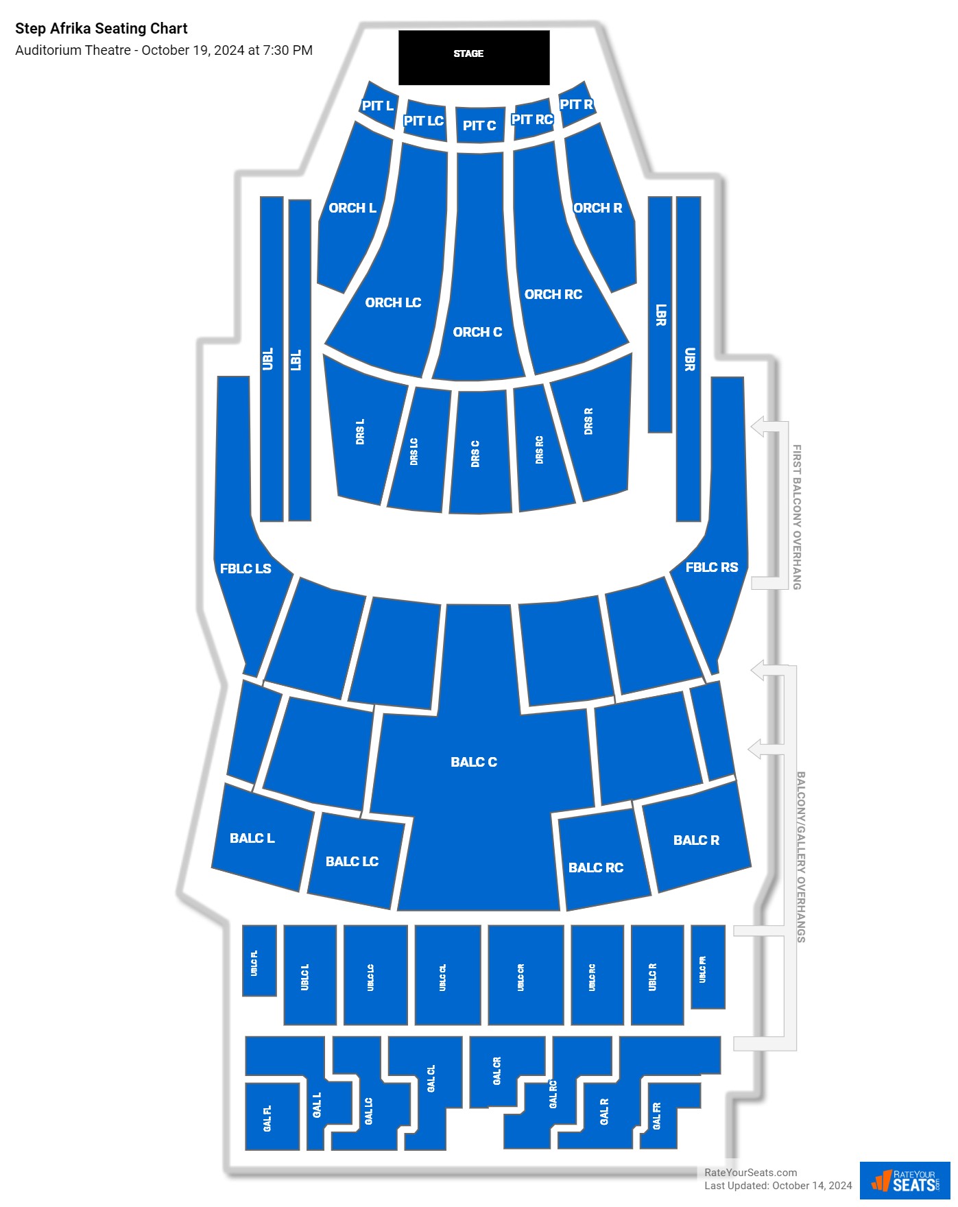 Auditorium Theatre Seating Chart - RateYourSeats.com
