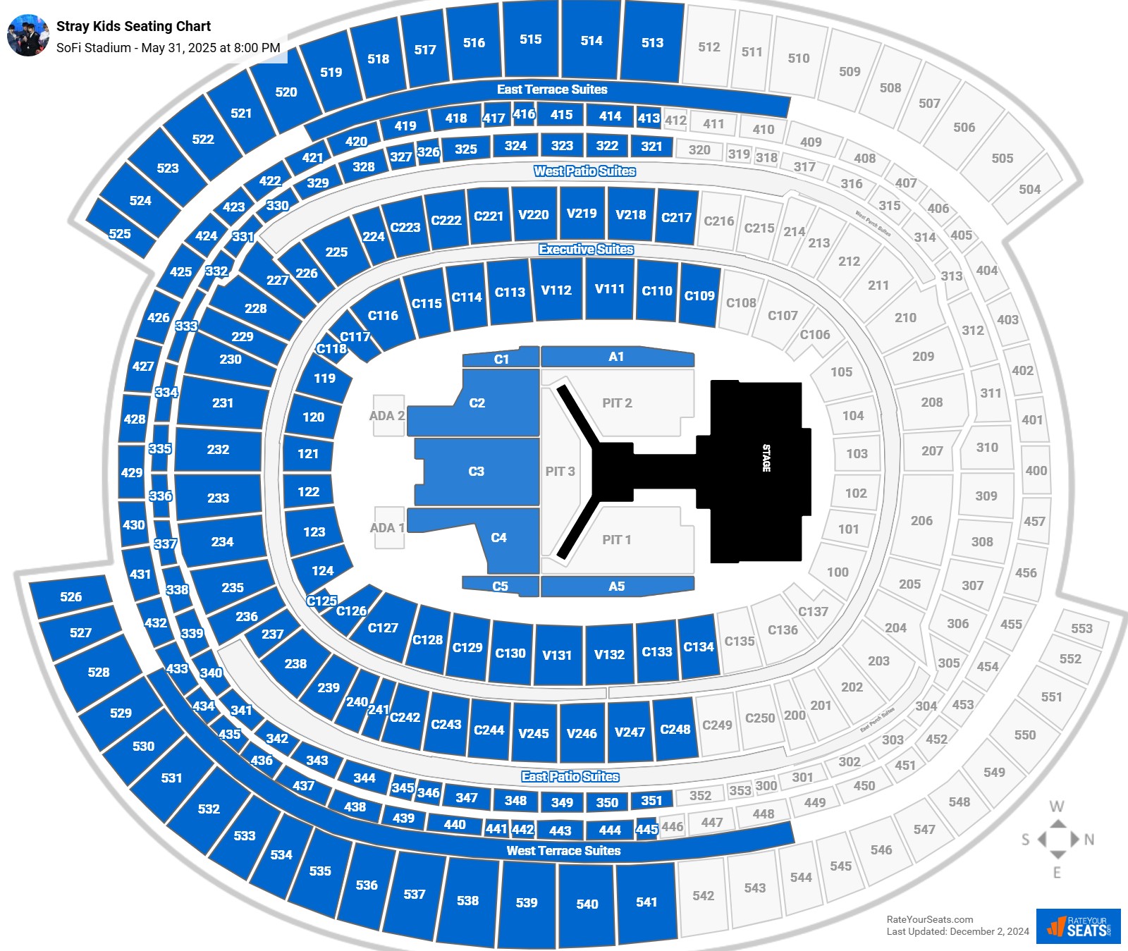 SoFi Stadium Concert Seating Chart - RateYourSeats.com