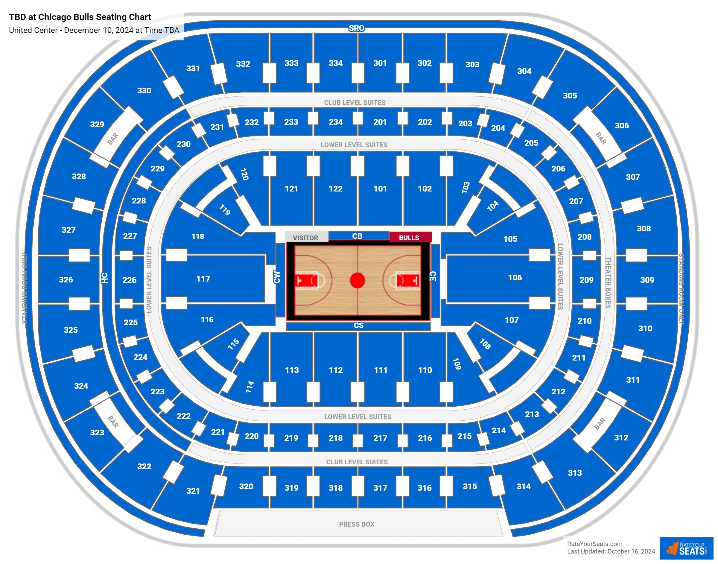 United Center Concert Seating Chart - RateYourSeats.com