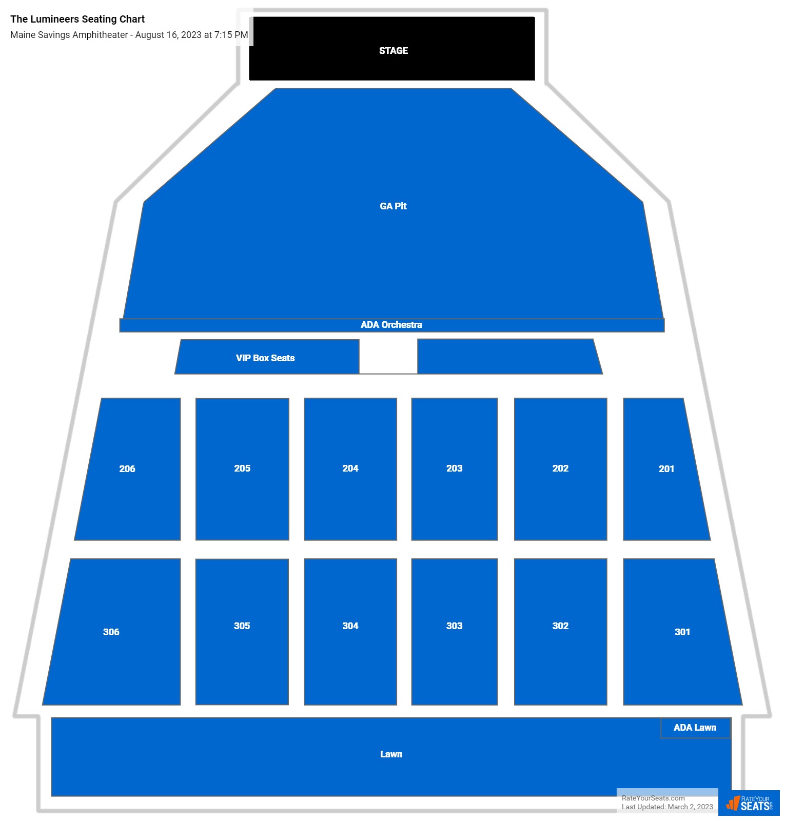 Maine Savings Amphitheater Seating Chart - RateYourSeats.com