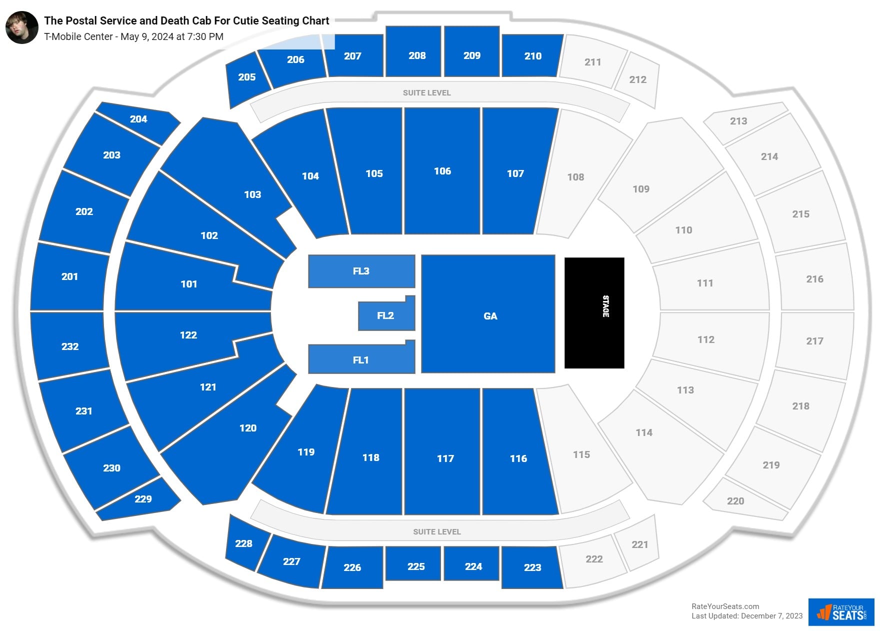 T-Mobile Center Concert Seating Chart - RateYourSeats.com