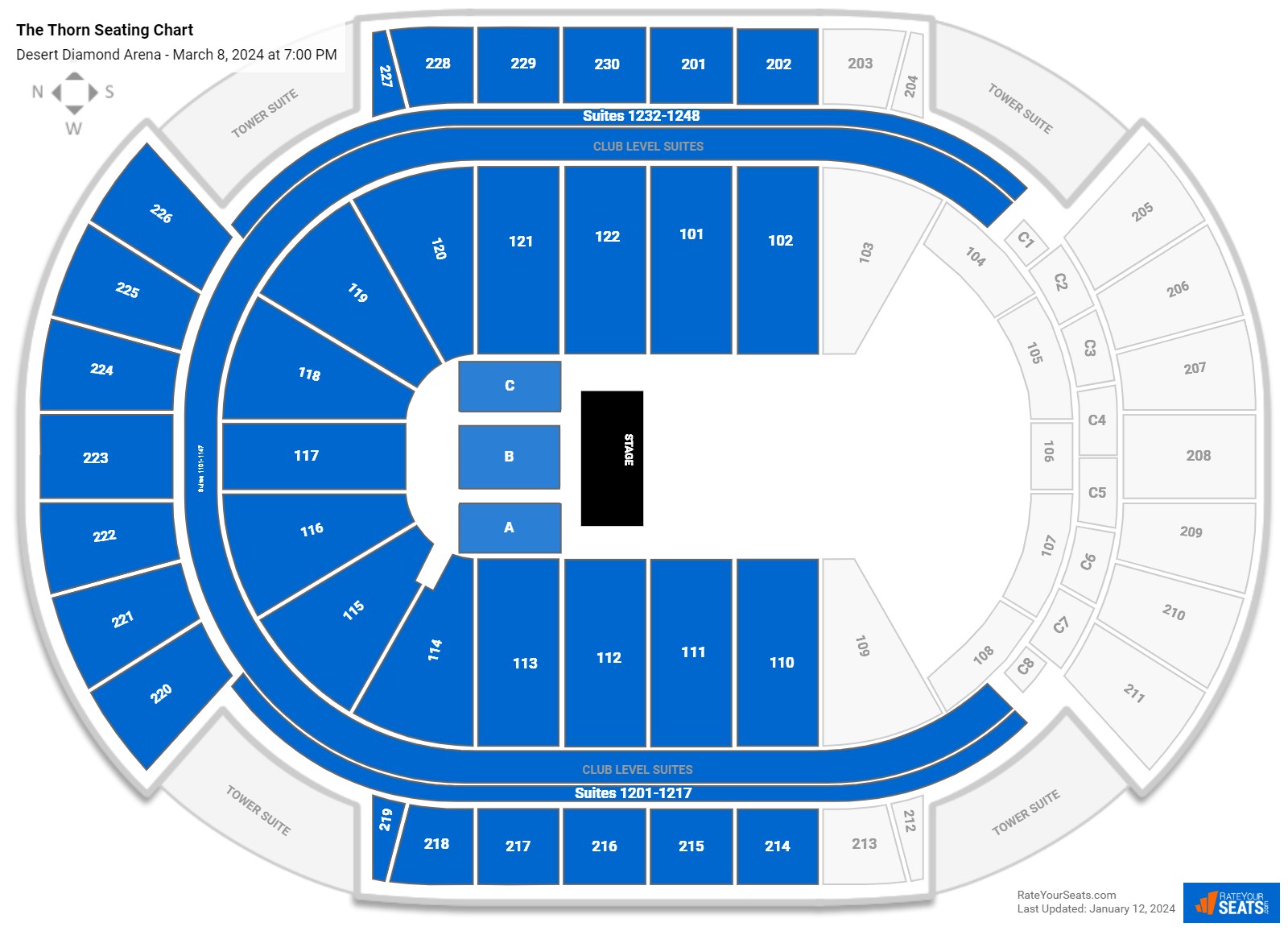 Desert Diamond Arena Seating Chart - RateYourSeats.com